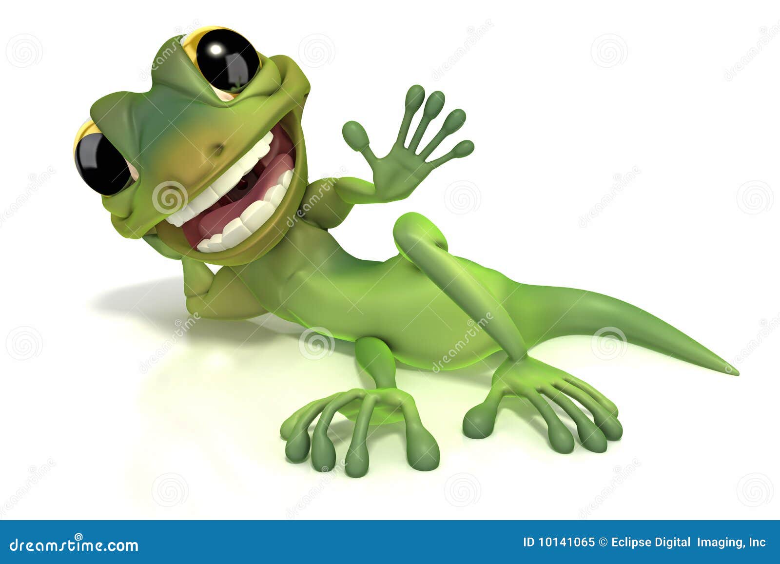 Gecko Waving Laying Down Royalty-Free Stock Photo | CartoonDealer.com ...
