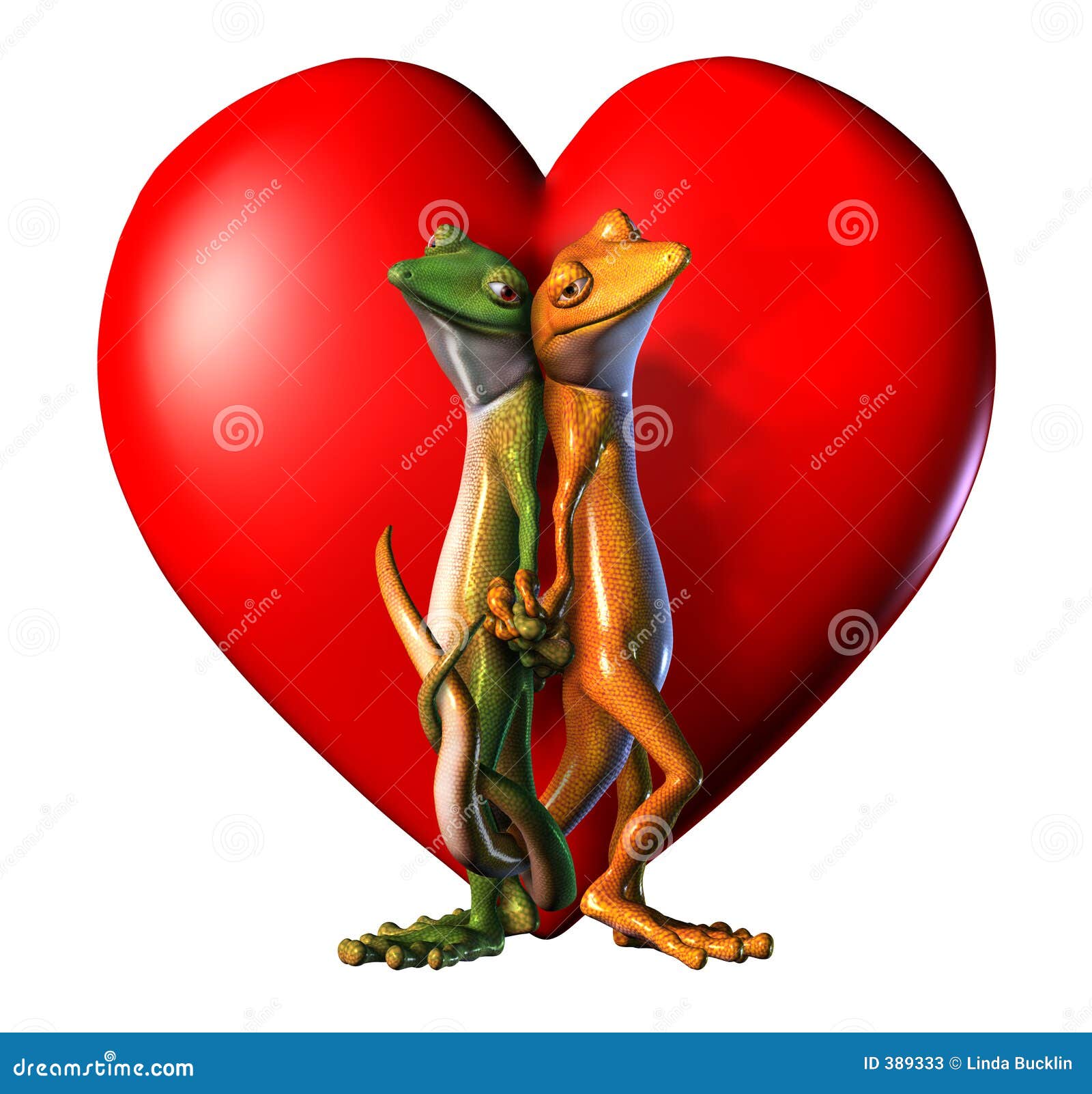 Geckos in Love - with Clipping Path Stock Illustration - Illustration ...