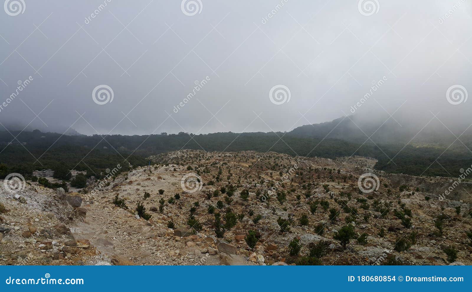 Gede Pangrango Mountain View from the Forest Side Stock Photo - Image ...