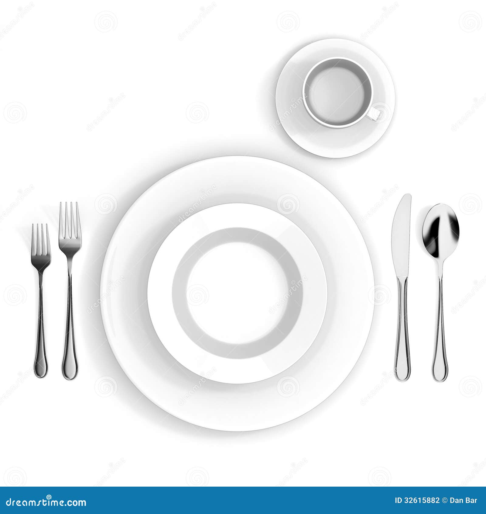 Gedeck 3d stock abbildung. Illustration von besteck, mittagessen - 32615882