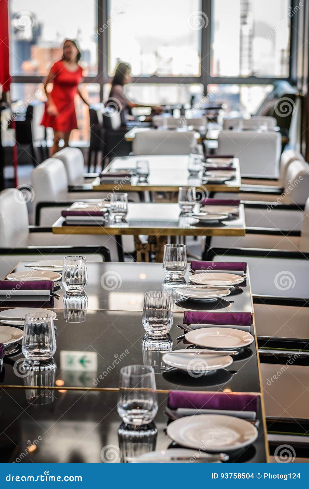 Gedeck in Fine, Das Restaurant Speist Stockfoto - Bild von tuch ...
