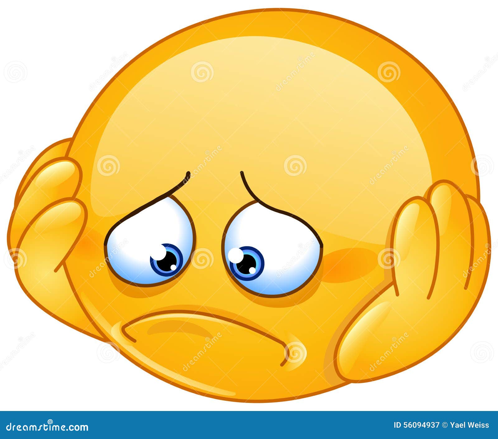 Gedeprimeerde emoticon vector illustratie. Illustratie bestaande uit ...