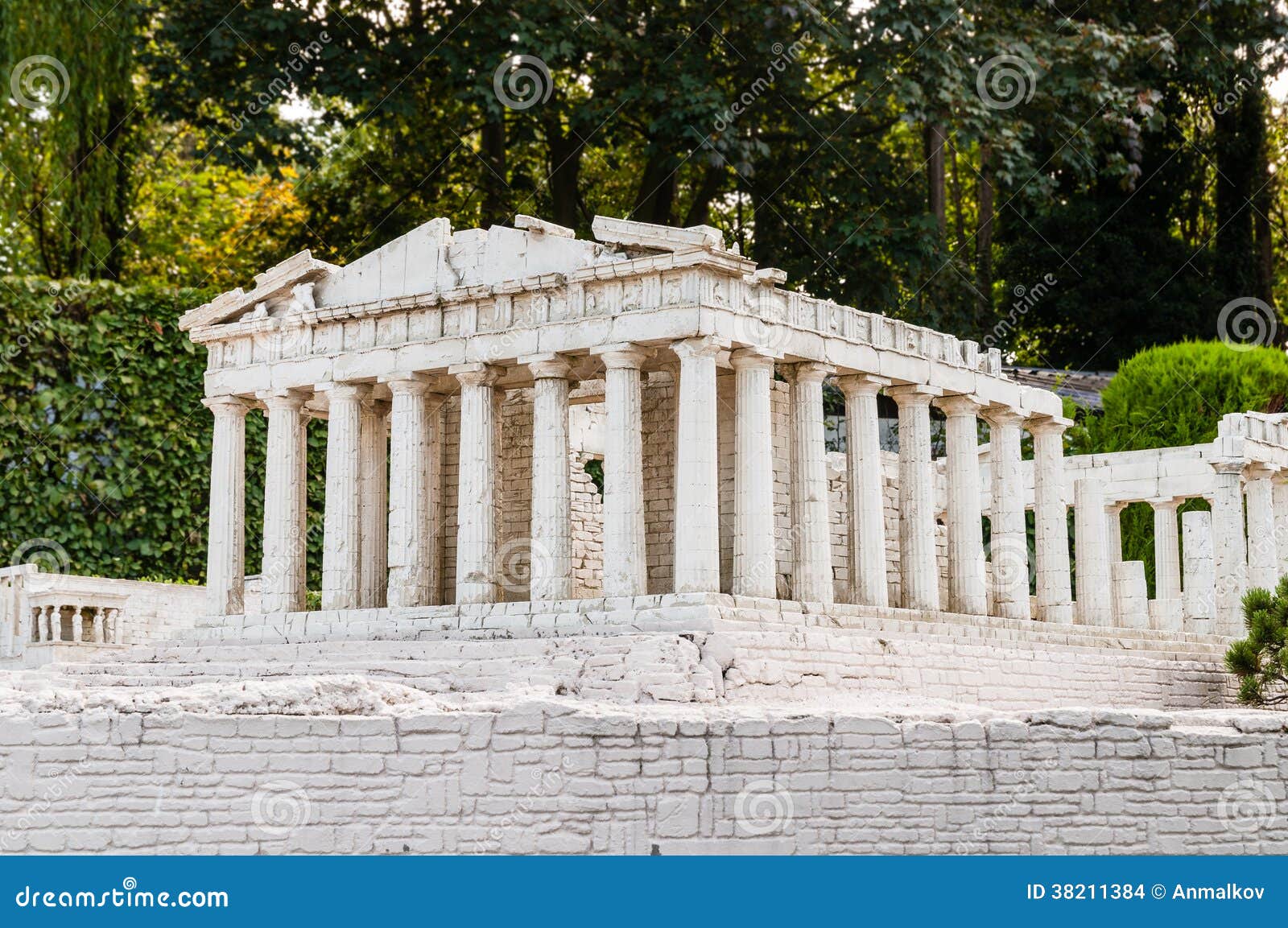 Gedetailleerd Miniatuurmodel Van Parthenon in Akropolis, Athene Stock ...