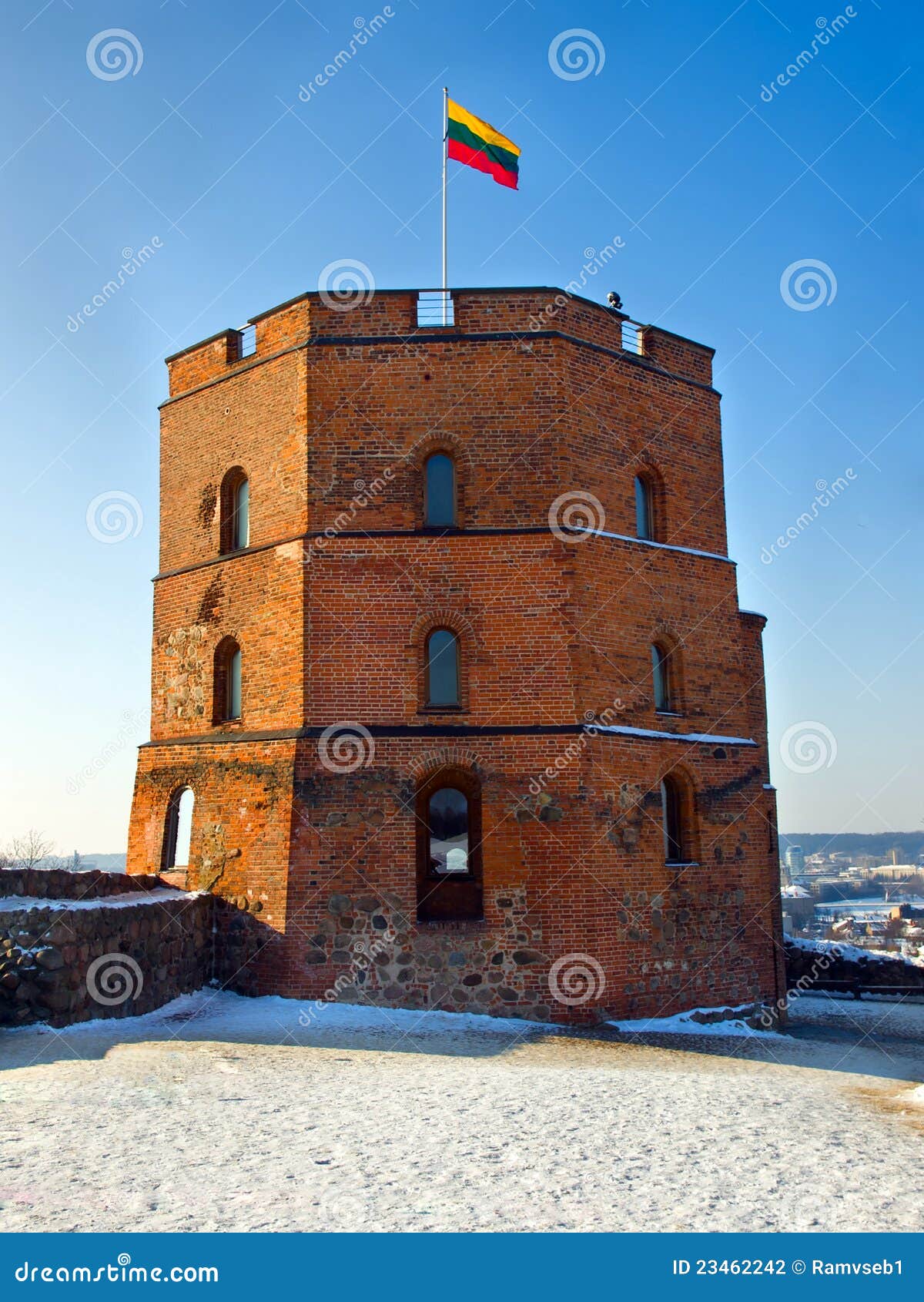Gediminas Castle Tower in Vilnius Stock Photo - Image of symbol, town ...