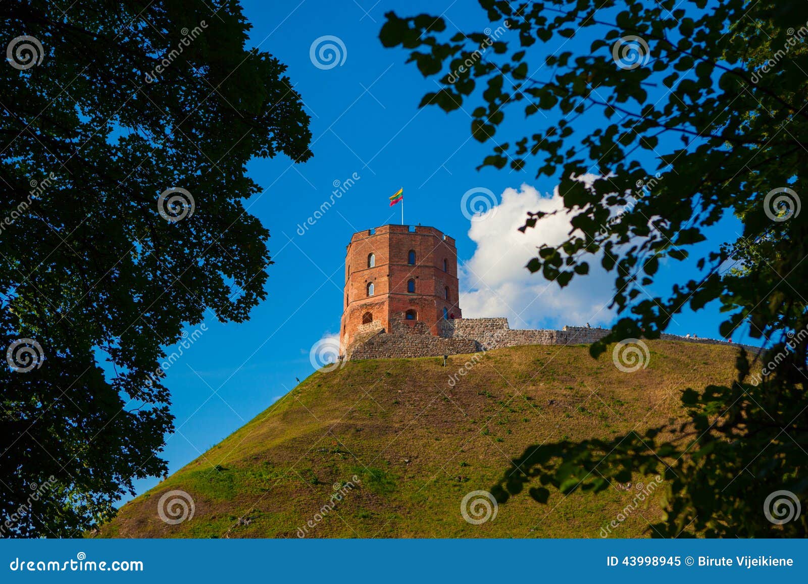 Gediminas Tower stock image. Image of flag, tower, town - 43998945