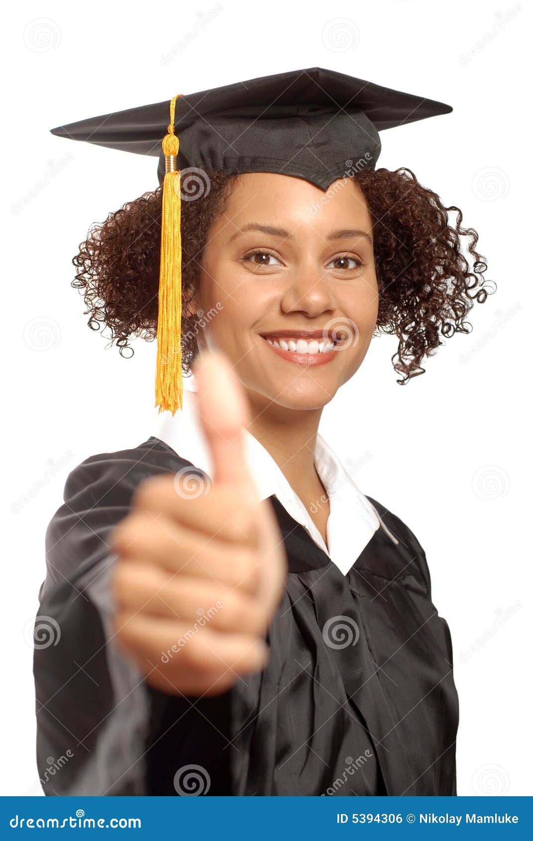 Gediplomeerde Met Omhoog Duimen Stock Foto - Image of aantrekkelijk ...