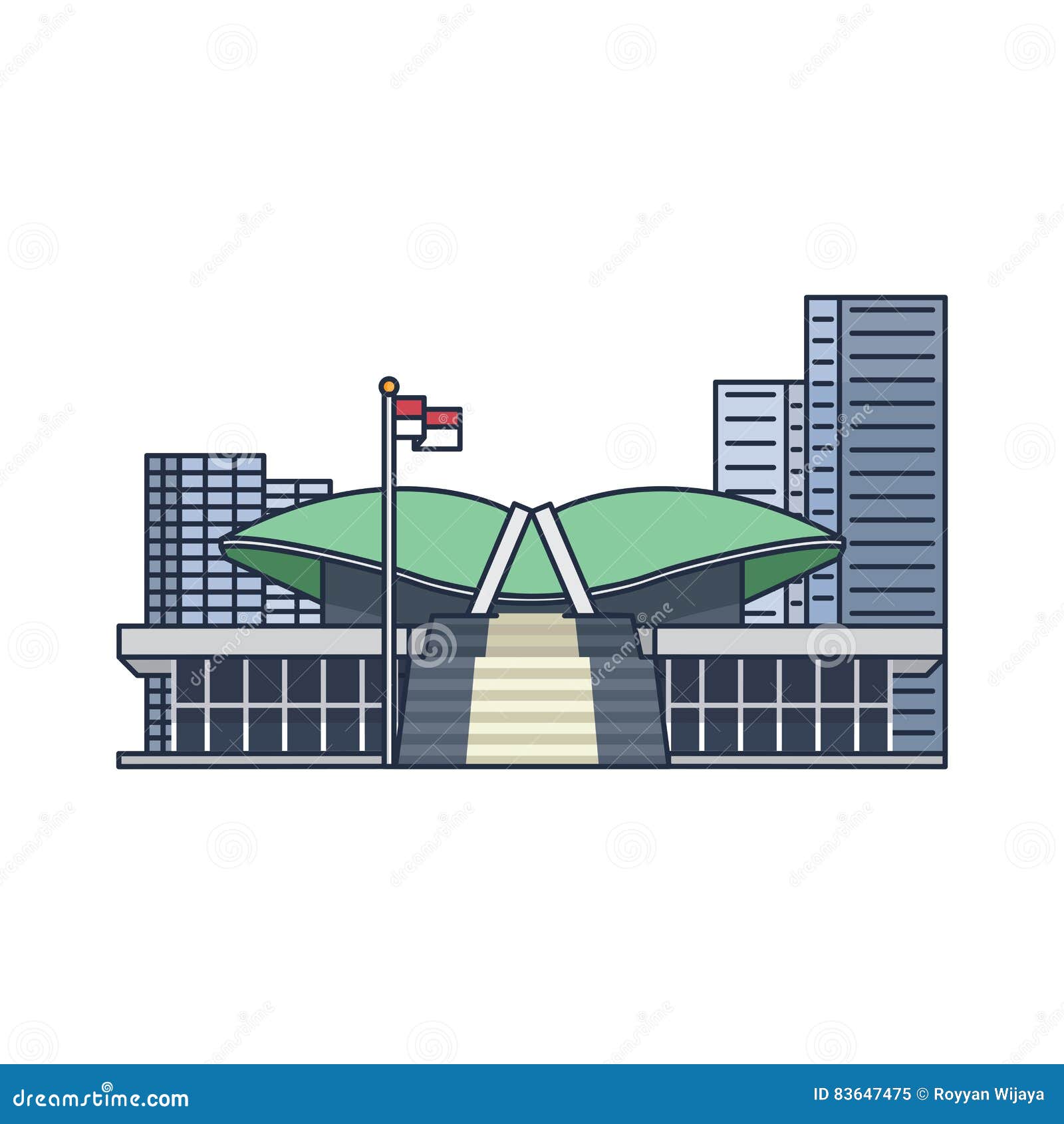 Gedung DPR vector illustratie. Illustration of gebouw - 83647475
