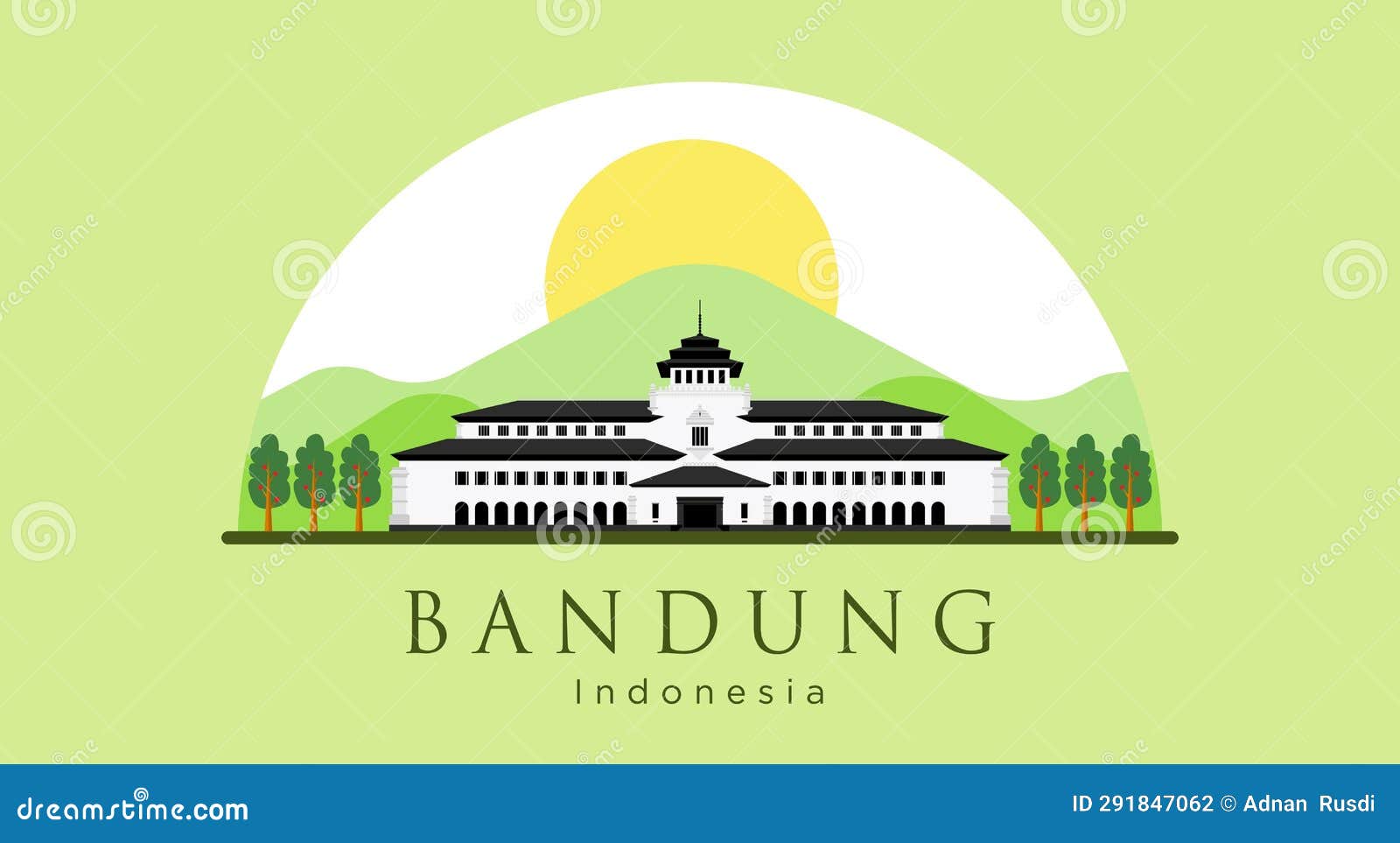 Gedung Sate Flat Style Vector Illustration the Icon of Bandung, West ... Gedung Sate Flat Style Vector Illustration the Icon of Bandung, West ...