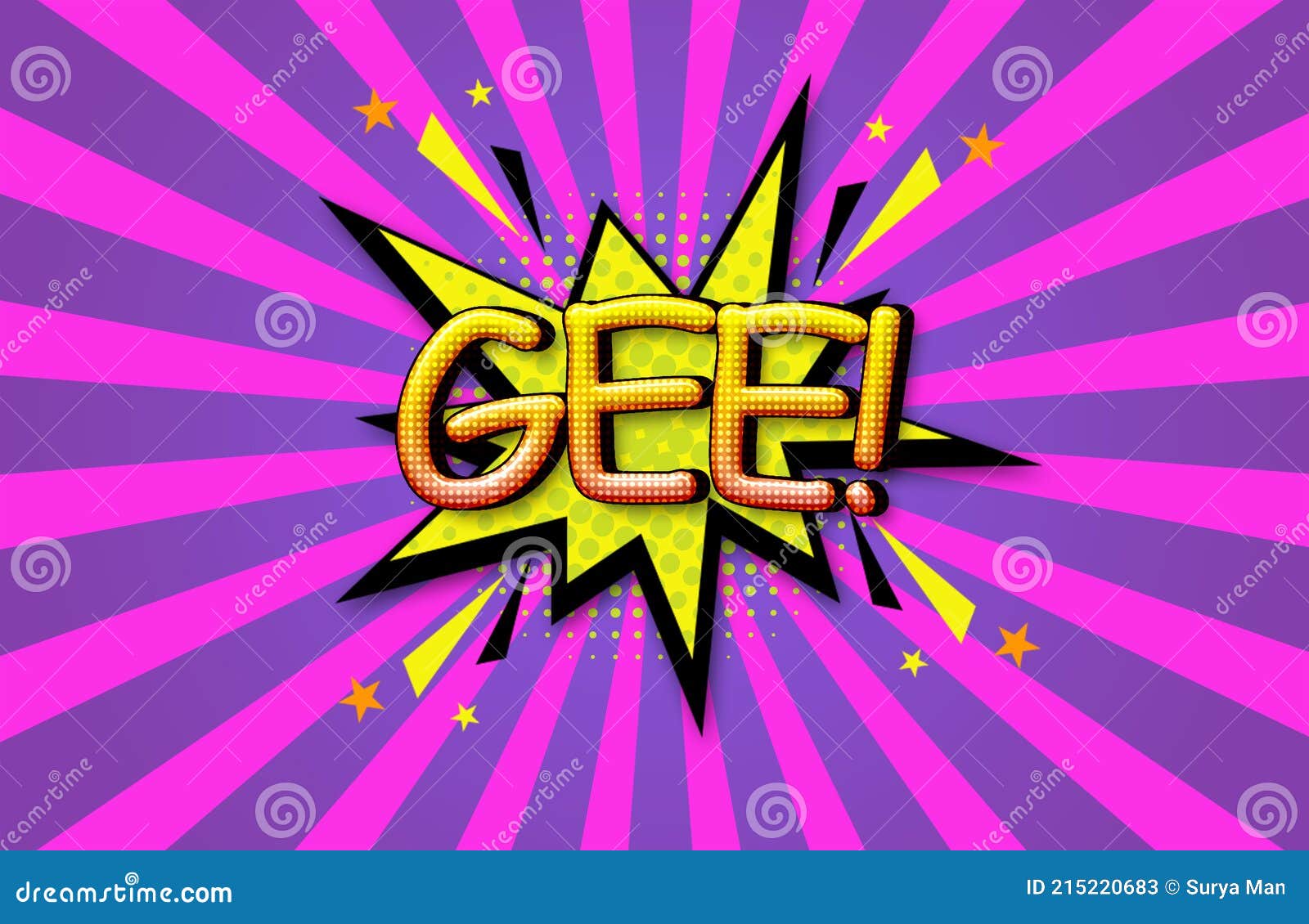 GEE Comic Speech 3d Text Style Effect High Resolution Stock Vector ...