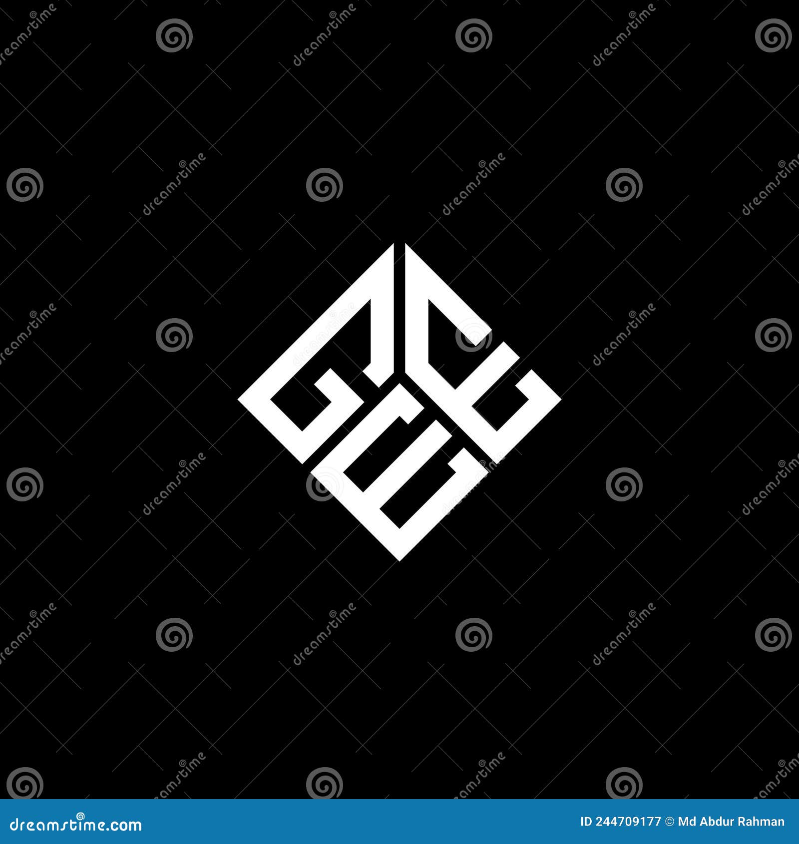 GEE Letter Logo Design on Black Background. GEE Creative Initials ...