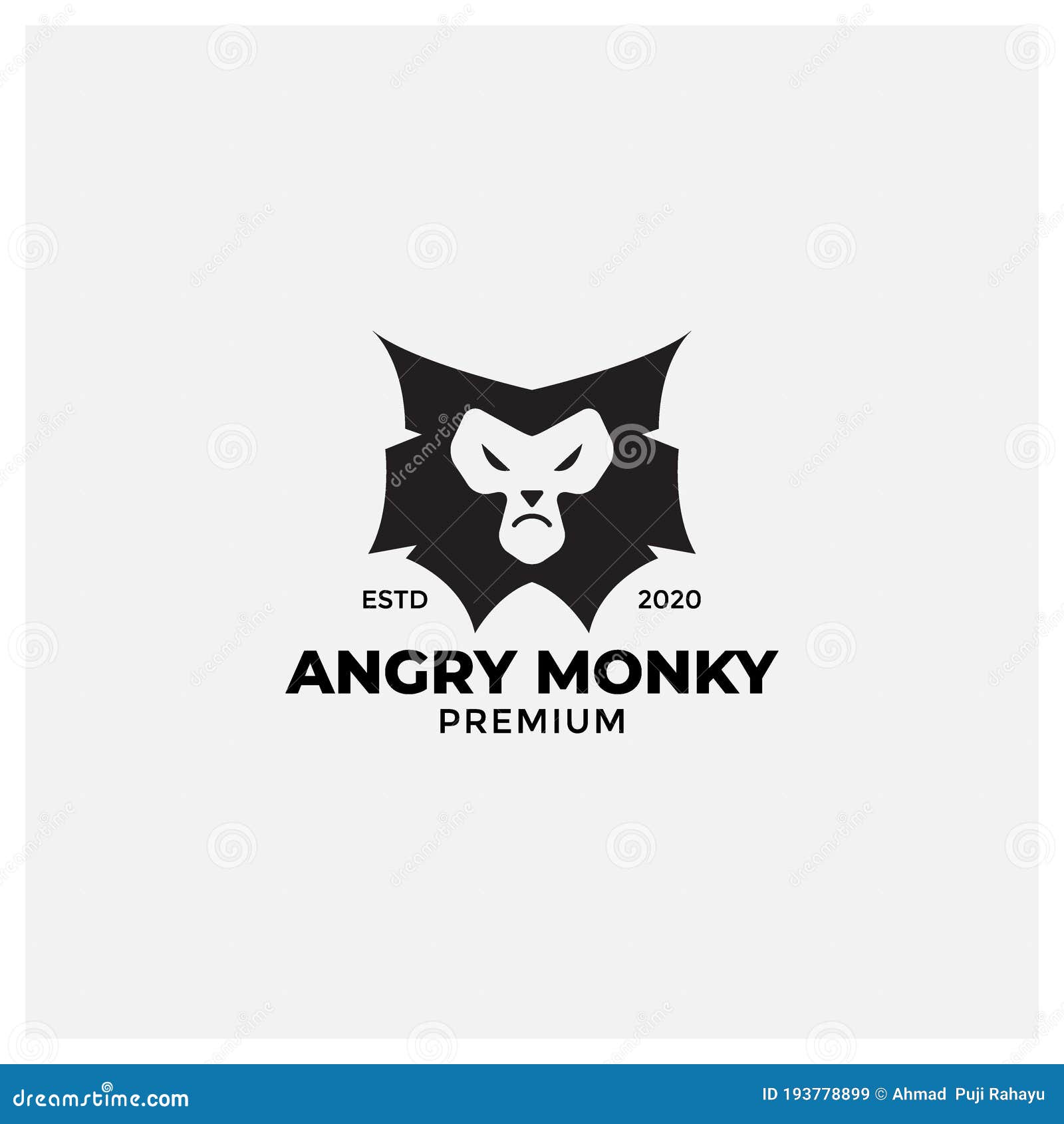 Gee`s Golden Langur Monkey Face Logo Design Stock Vector - Illustration ...
