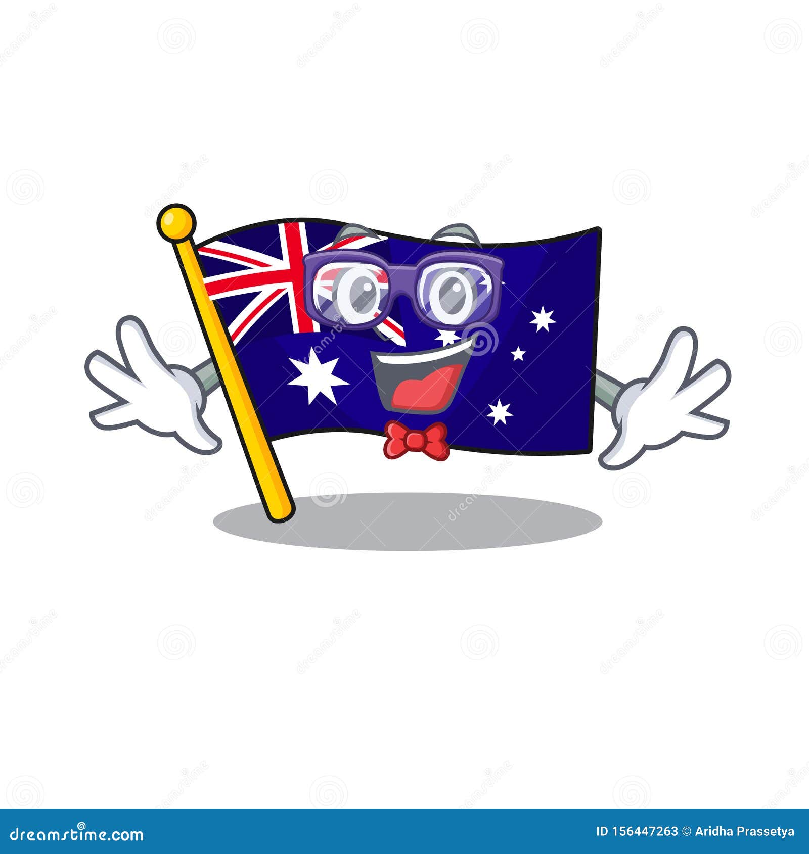 Geek Australian Cartoon Flag Kept in Cupboard Stock Vector ...