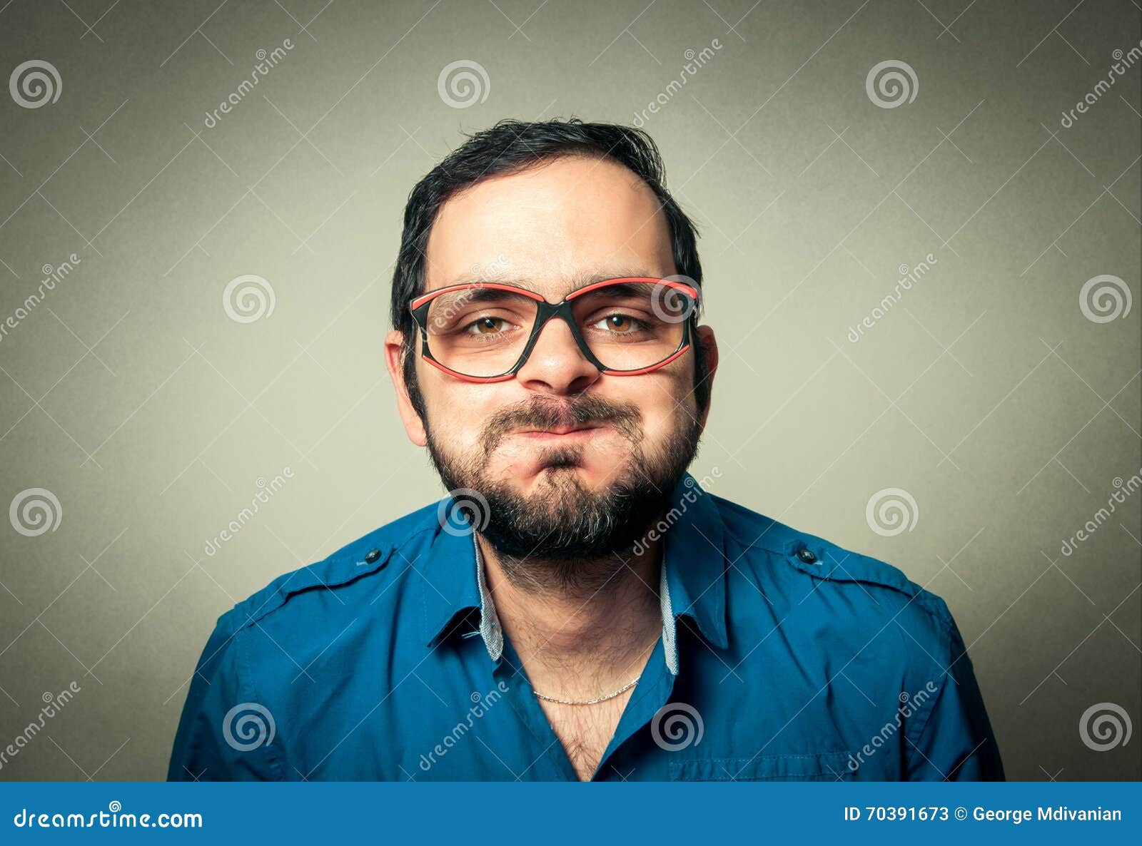 Geek with the Beard Portrait Stock Image - Image of male, geek: 70391673