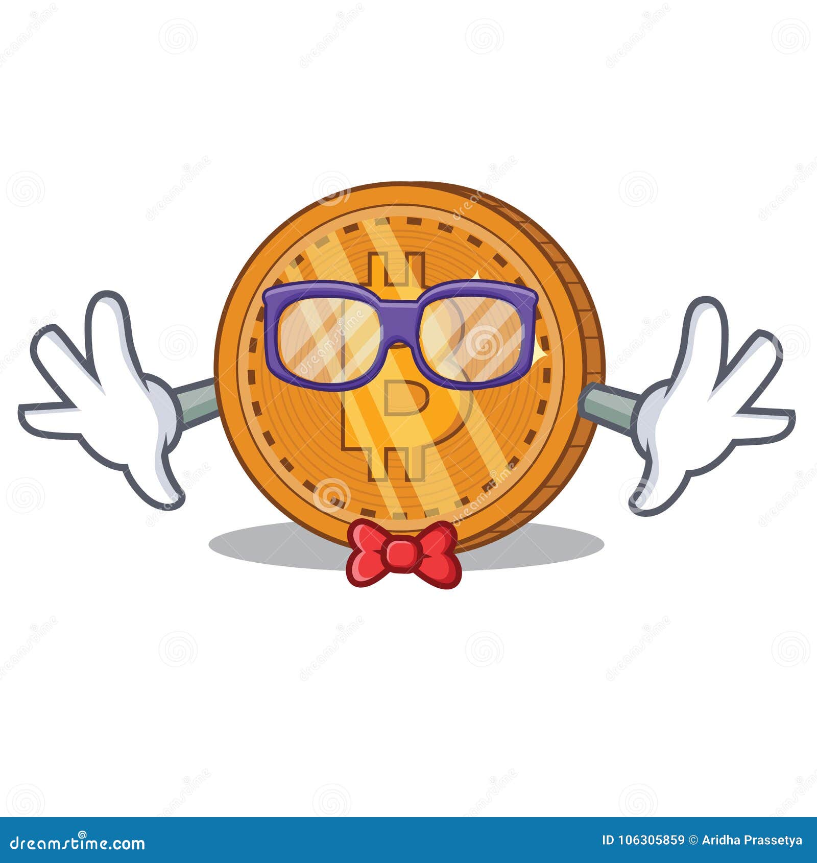 Geek Bitcoin Coin Character Cartoon Stock Vector - Illustration of hand ...