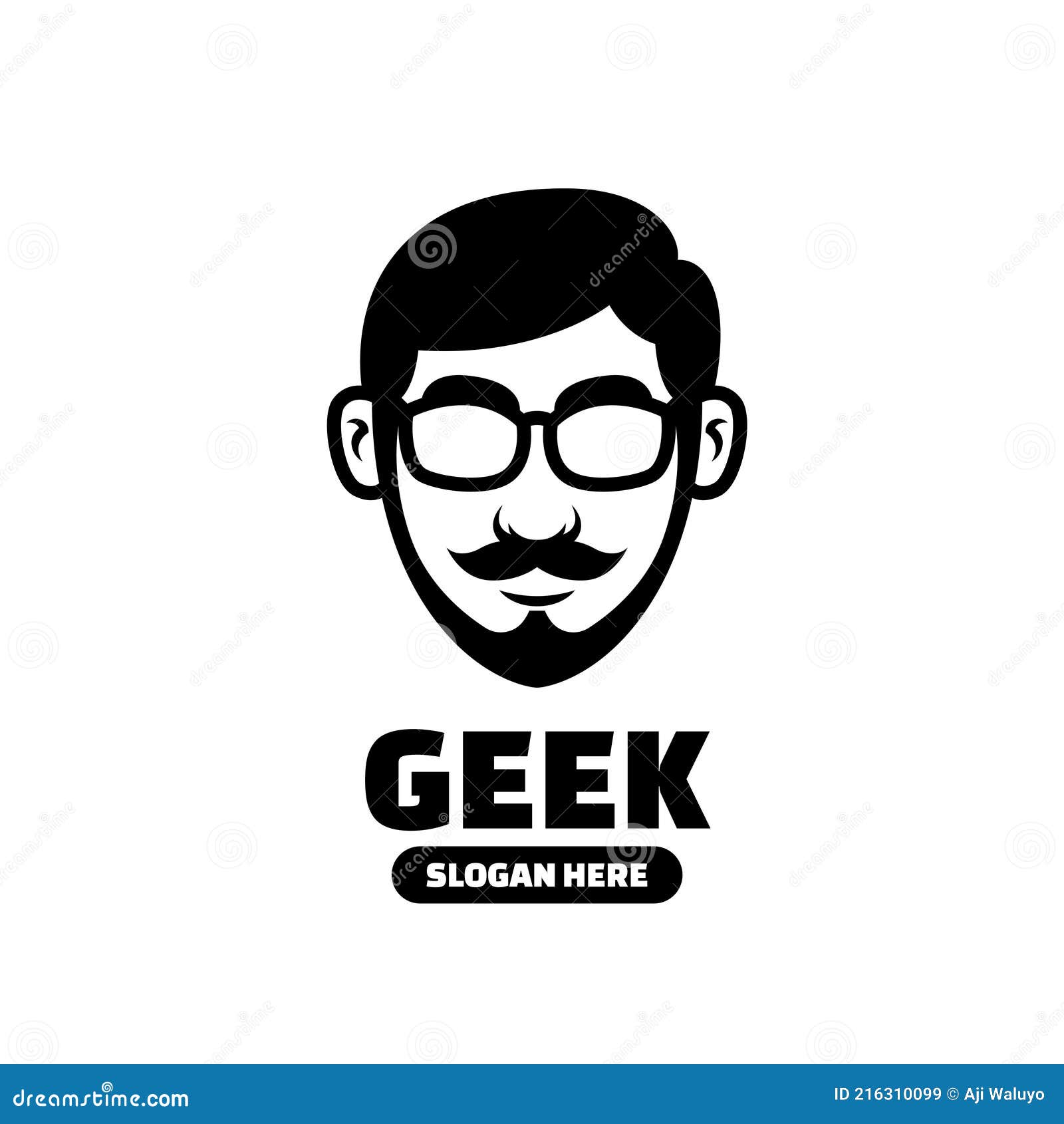 Geek Black stock vector. Illustration of rock, frizzy - 216310099