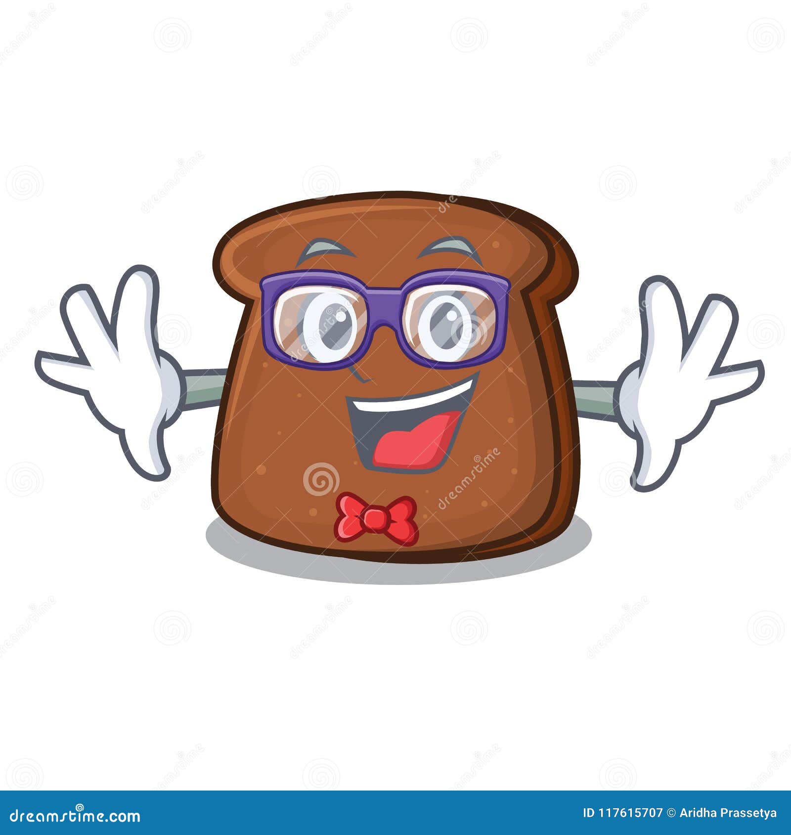 Geek Brown Bread Character Cartoon Stock Vector - Illustration of geek ...