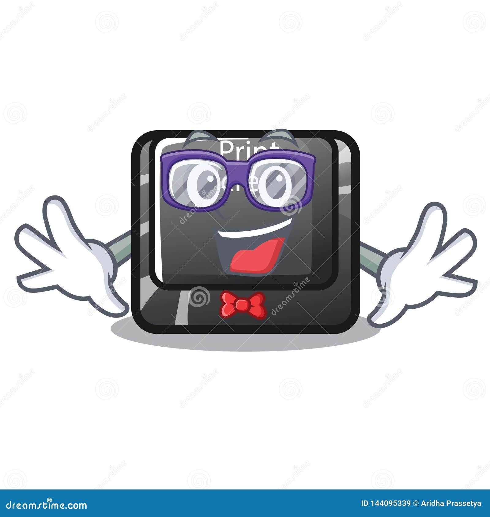 Geek Button Print Screen in Shape Mascot Stock Vector - Illustration of ...