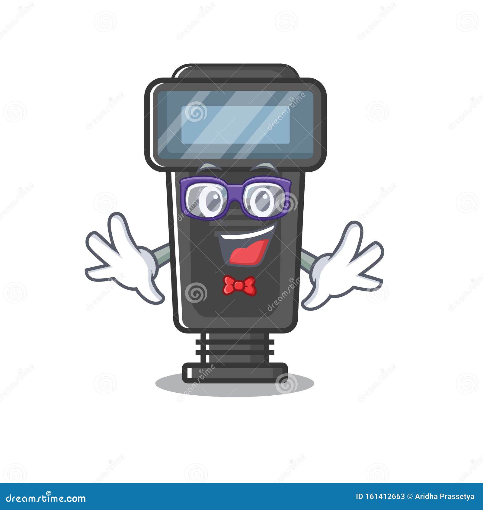 Geek Camera Flash Isolated with the Mascot Stock Vector - Illustration ...