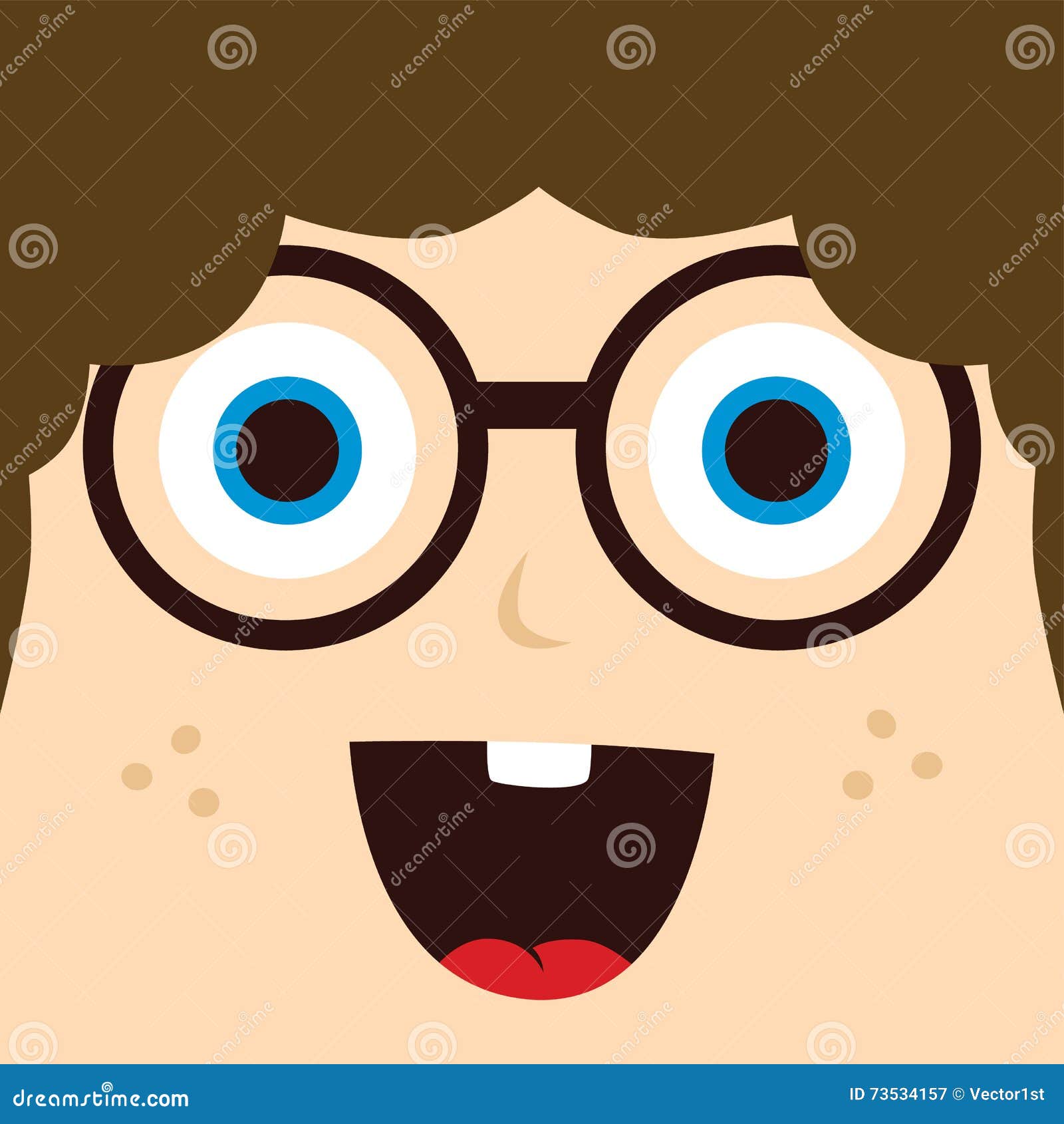 Geek cartoon character stock vector. Illustration of happy - 73534157