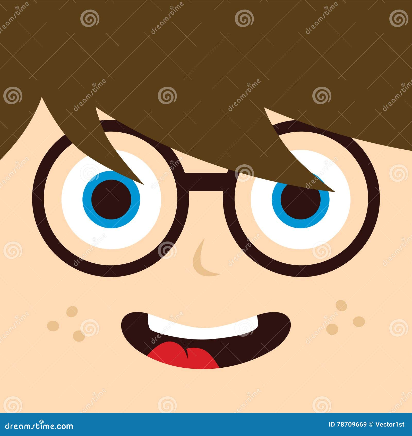 Geek cartoon character stock vector. Illustration of hair - 78709669