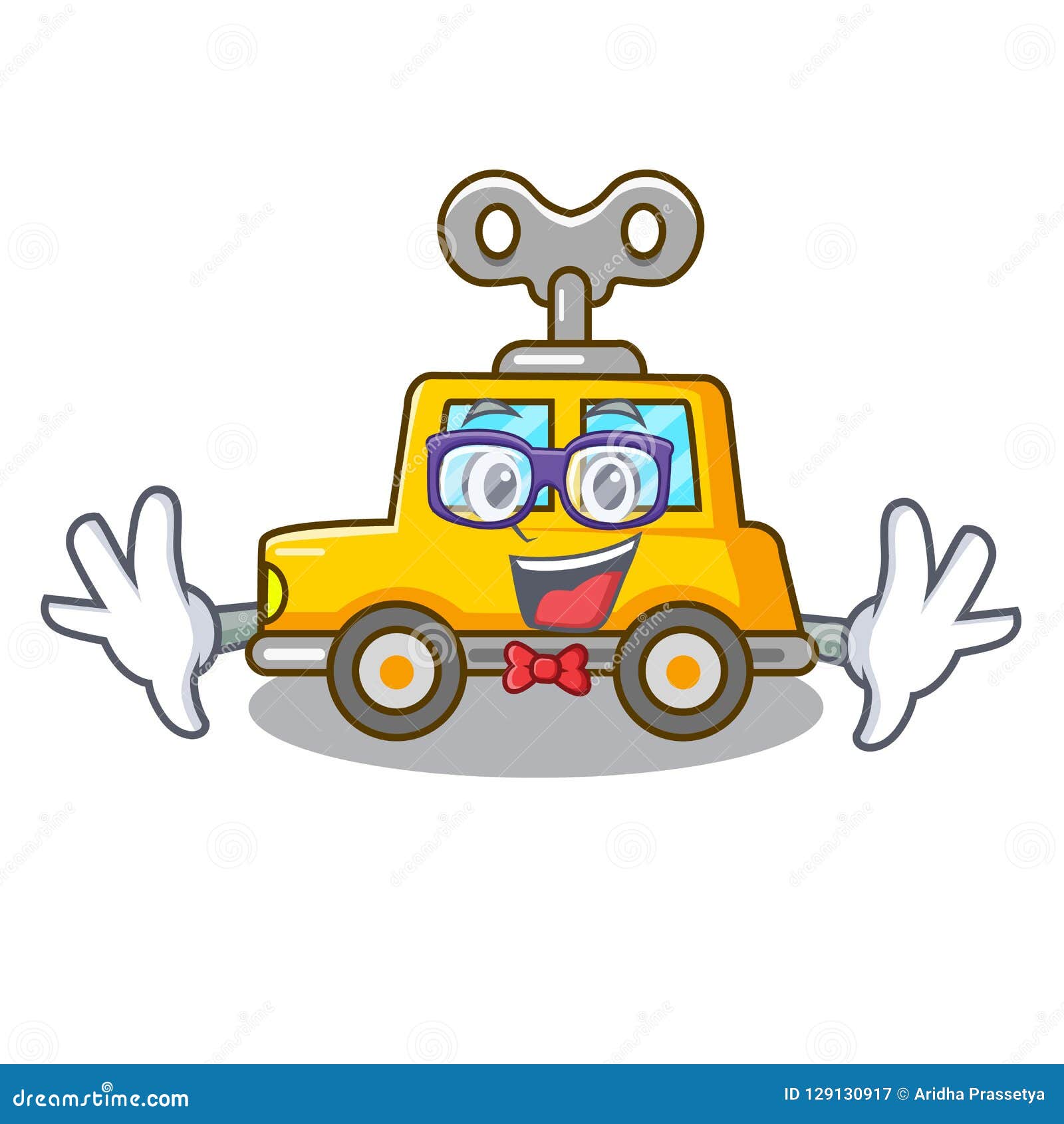 Geek Cartoon Clockwork Toy Car in Table Stock Vector - Illustration of ...