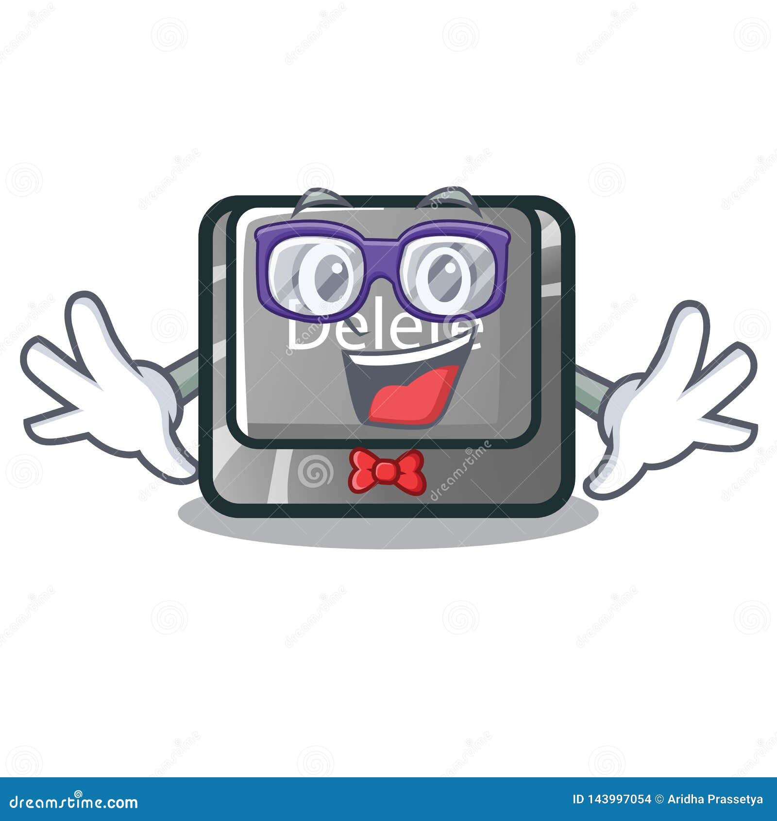 Geek Cartoon Delete Button Located on Keyboard Stock Vector ...
