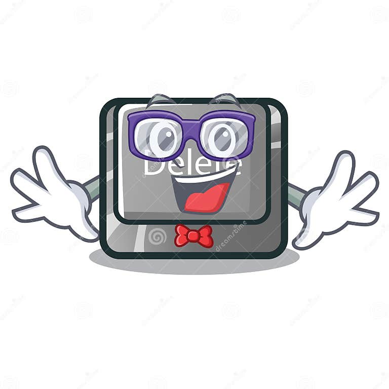 Geek Cartoon Delete Button Located on Keyboard Stock Vector ...