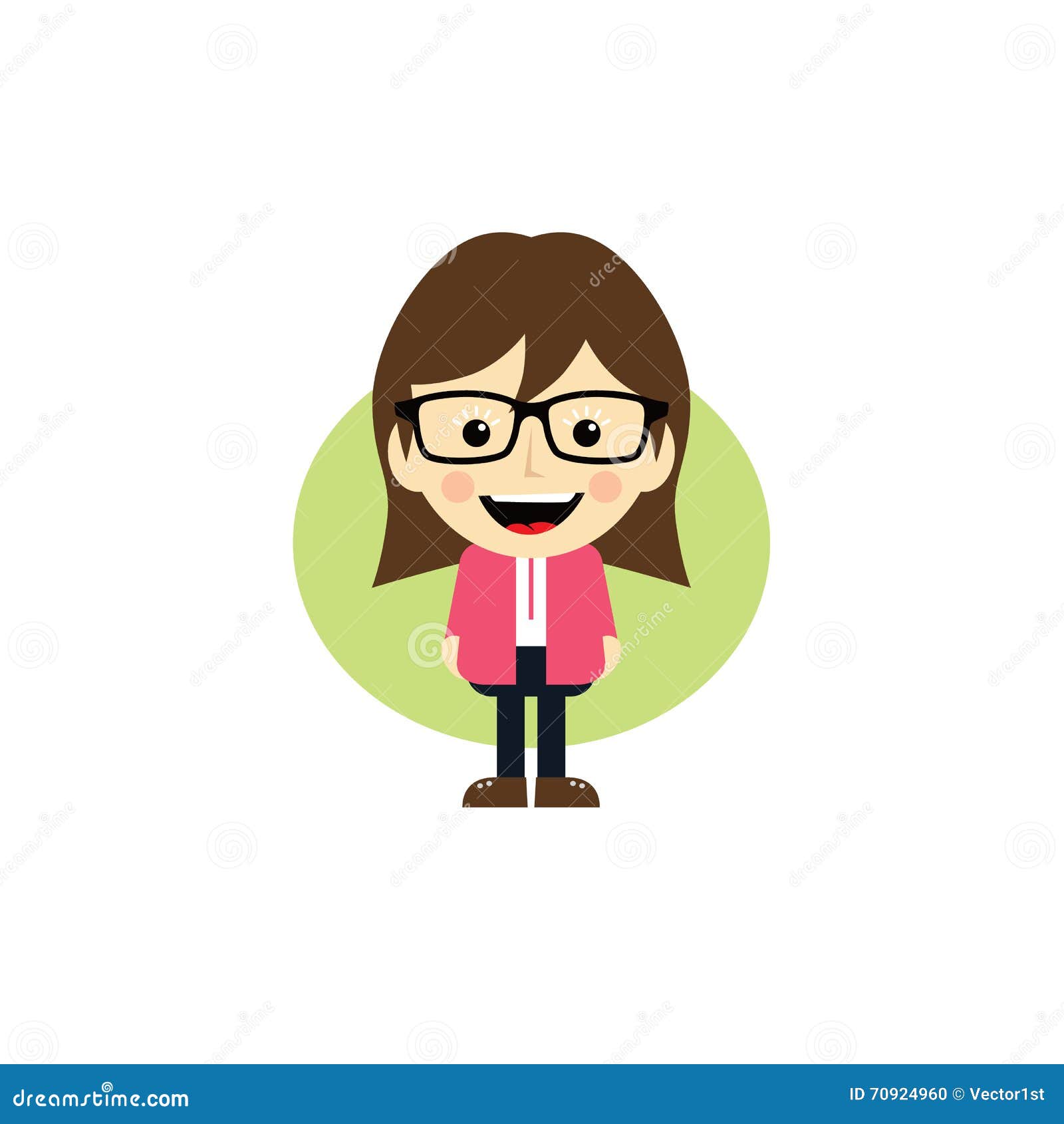 Geek Cartoon Nerd Character Stock Vector - Illustration of smile, young ...