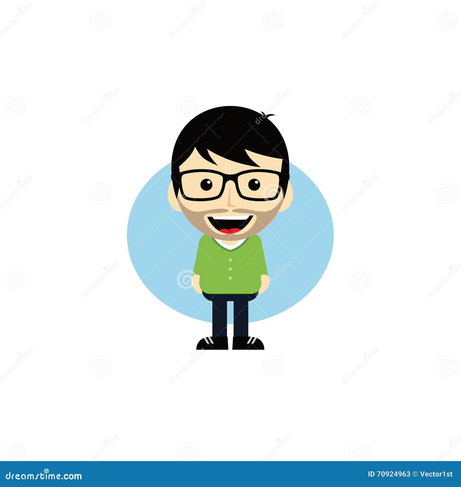 Geek Cartoon Nerd Character Stock Vector - Illustration of young, humor ...