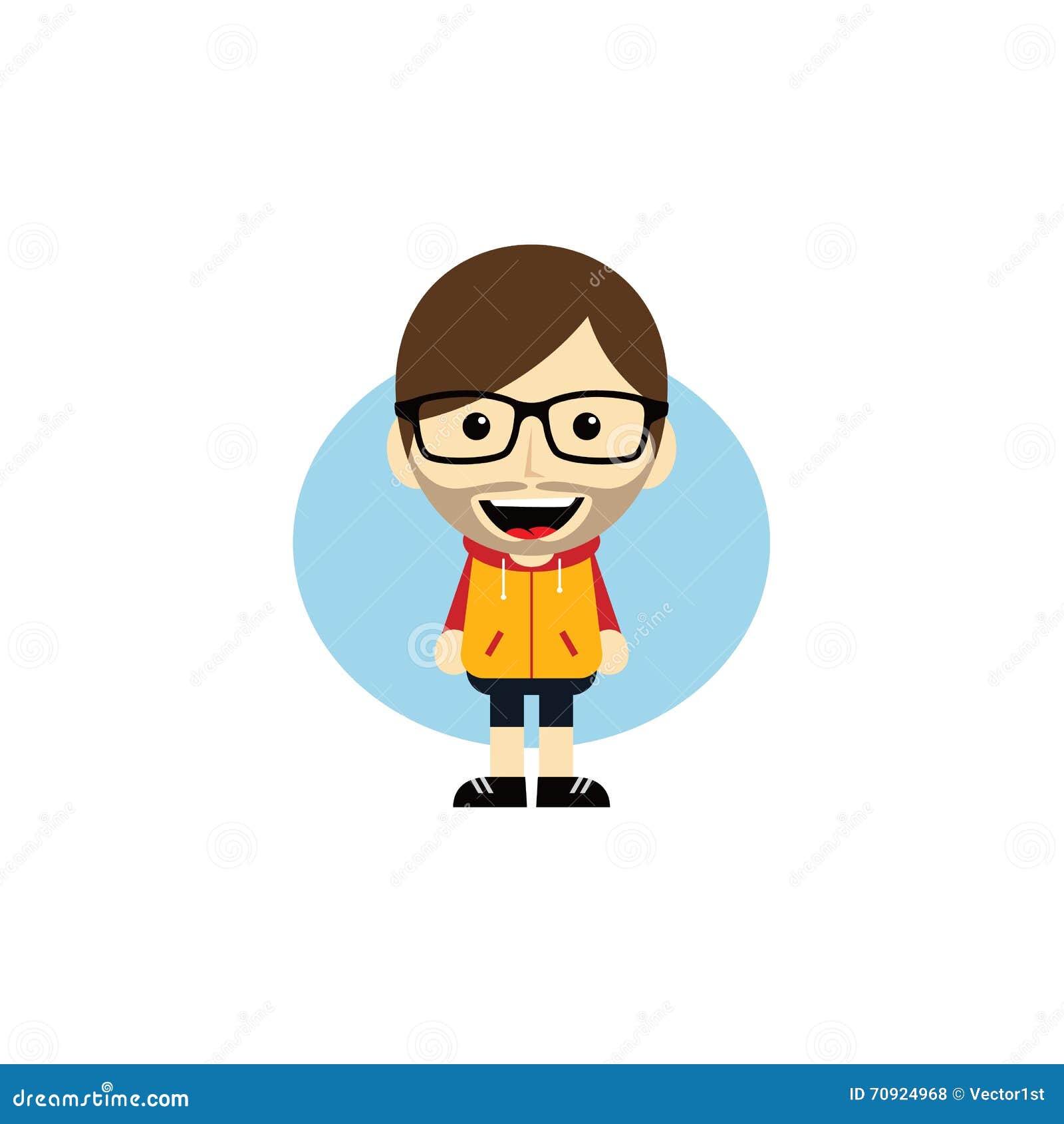 Geek Cartoon Nerd Character Stock Vector - Illustration of character ...