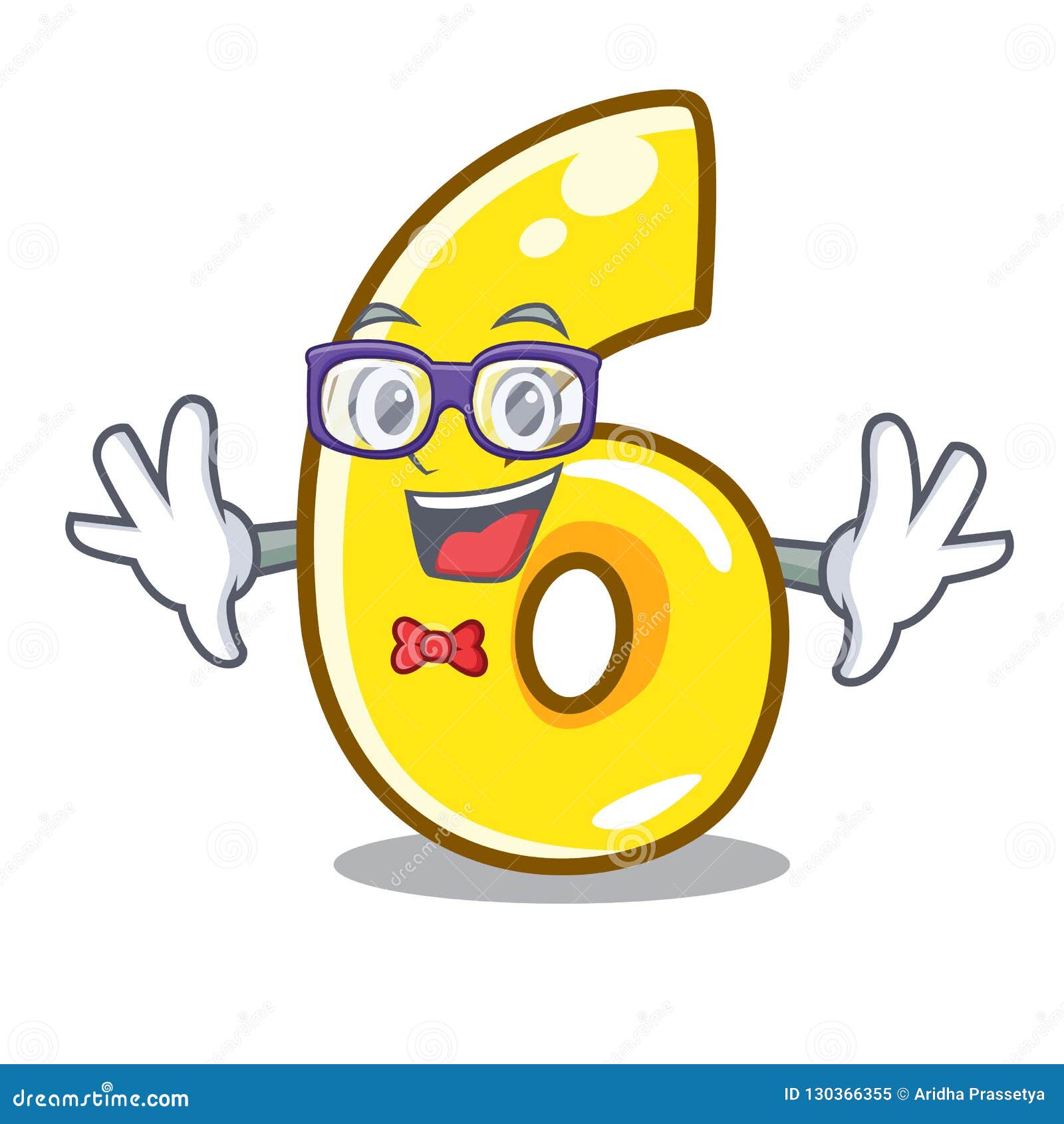 Geek Cartoon Number Six on the Road Stock Vector - Illustration of ...