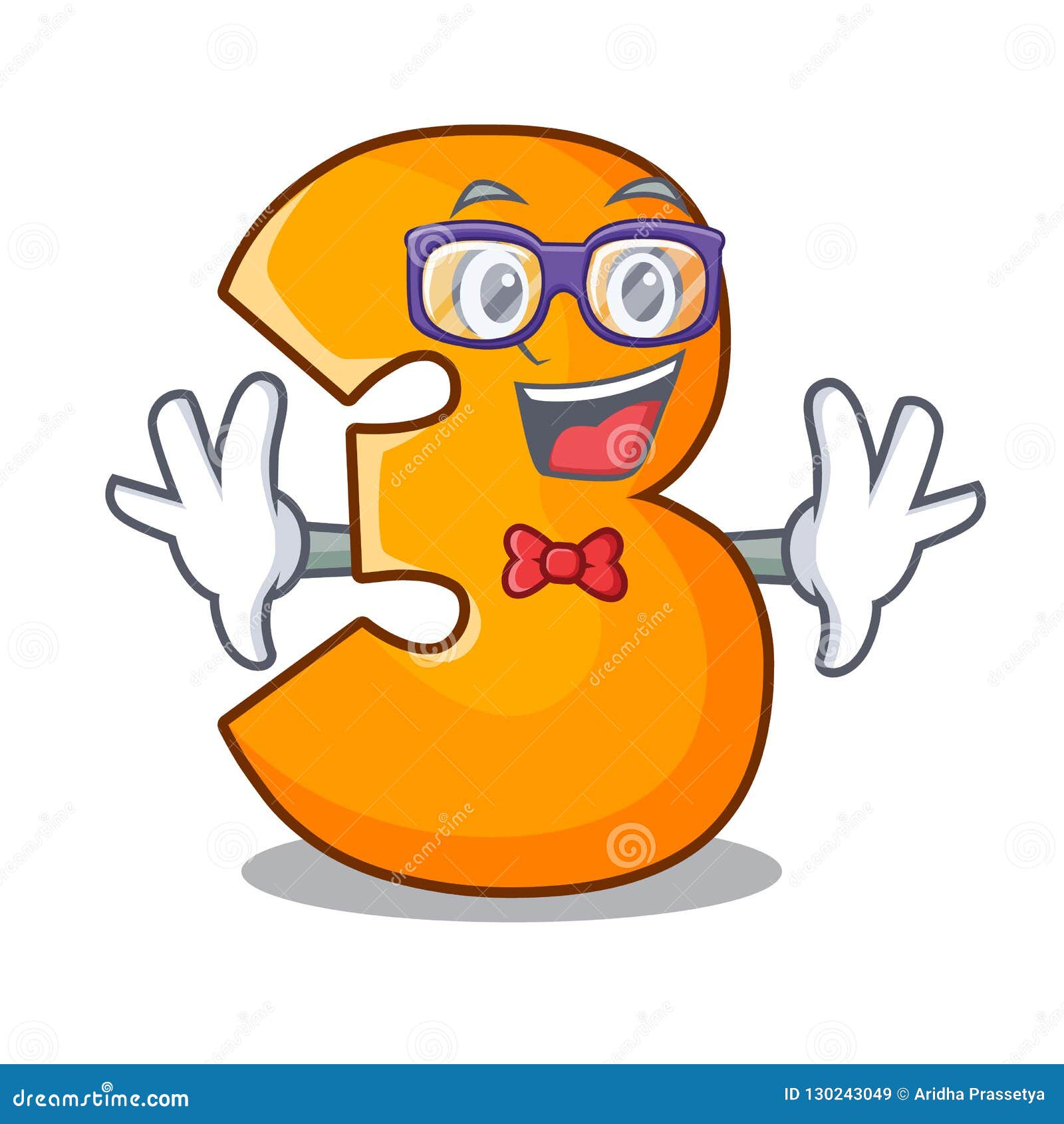 Geek Cartoon Number Three on the Wall Stock Vector - Illustration of ...