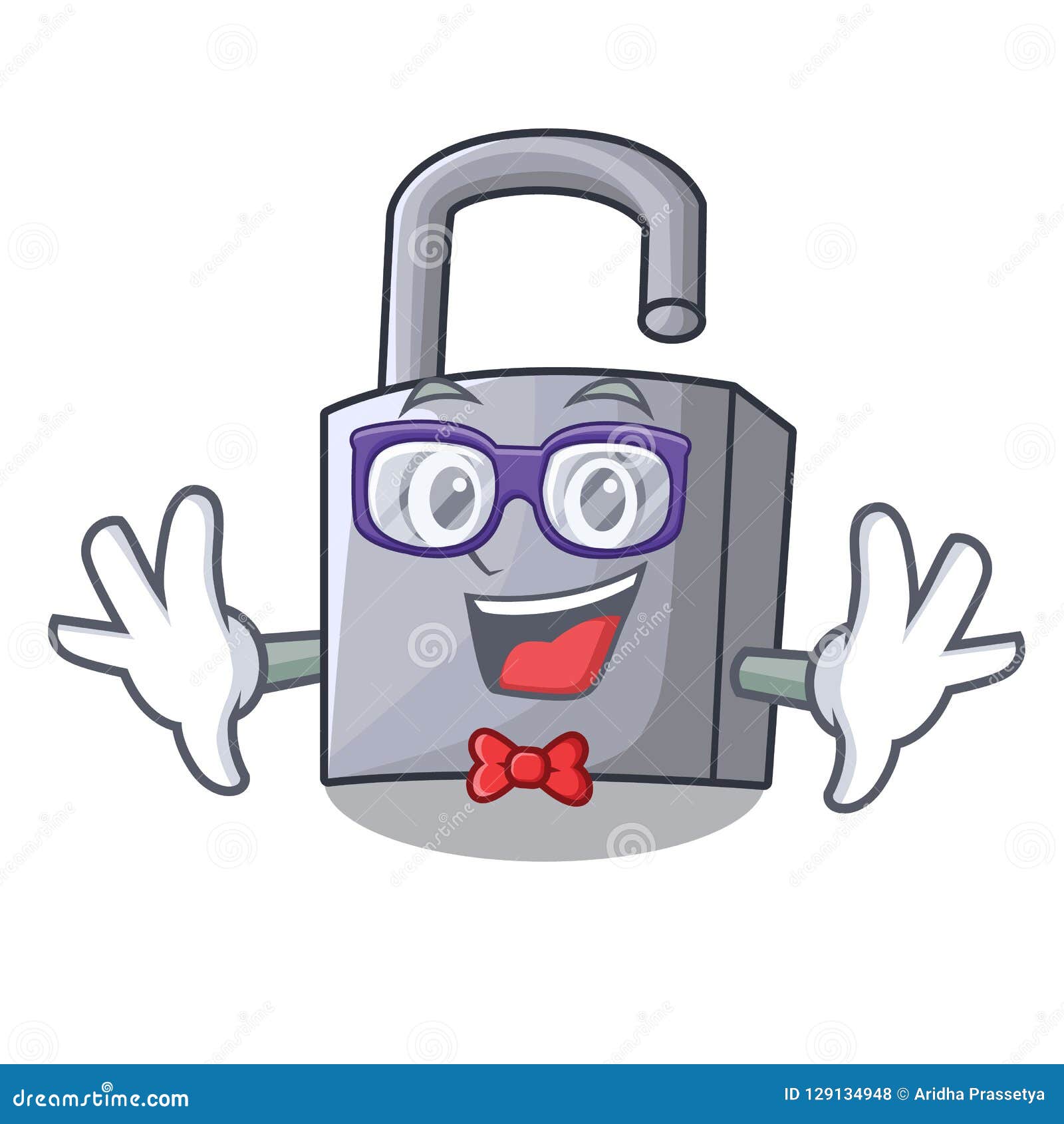 Geek Cartoon Unlocked Padlock on the Table Stock Vector - Illustration ...