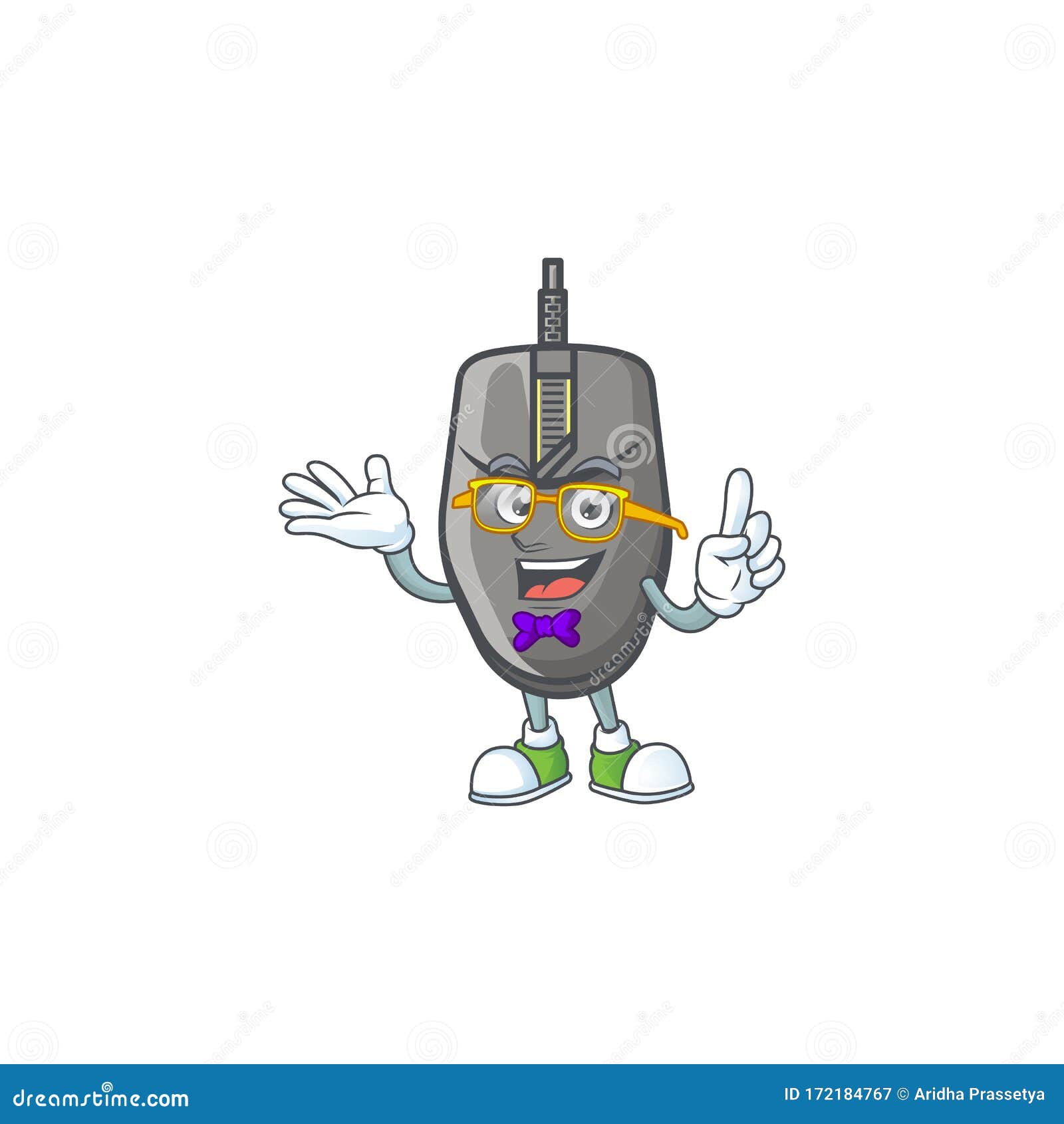 The Geek Character of Black Mouse Mascot Design Stock Vector ...
