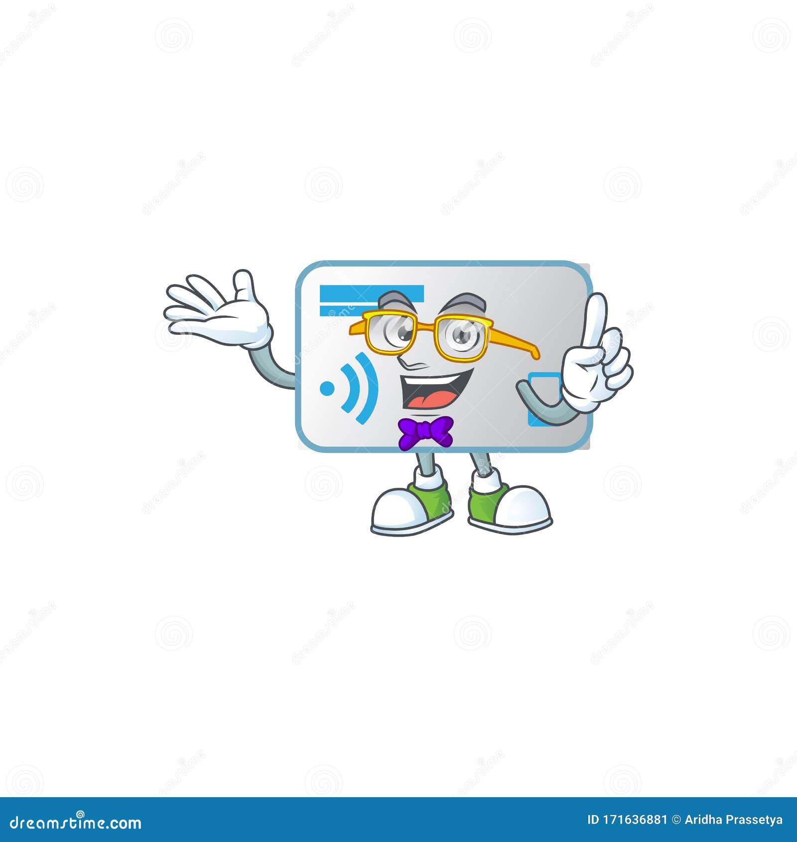 The Geek Character of NFC Card Mascot Design Stock Vector ...