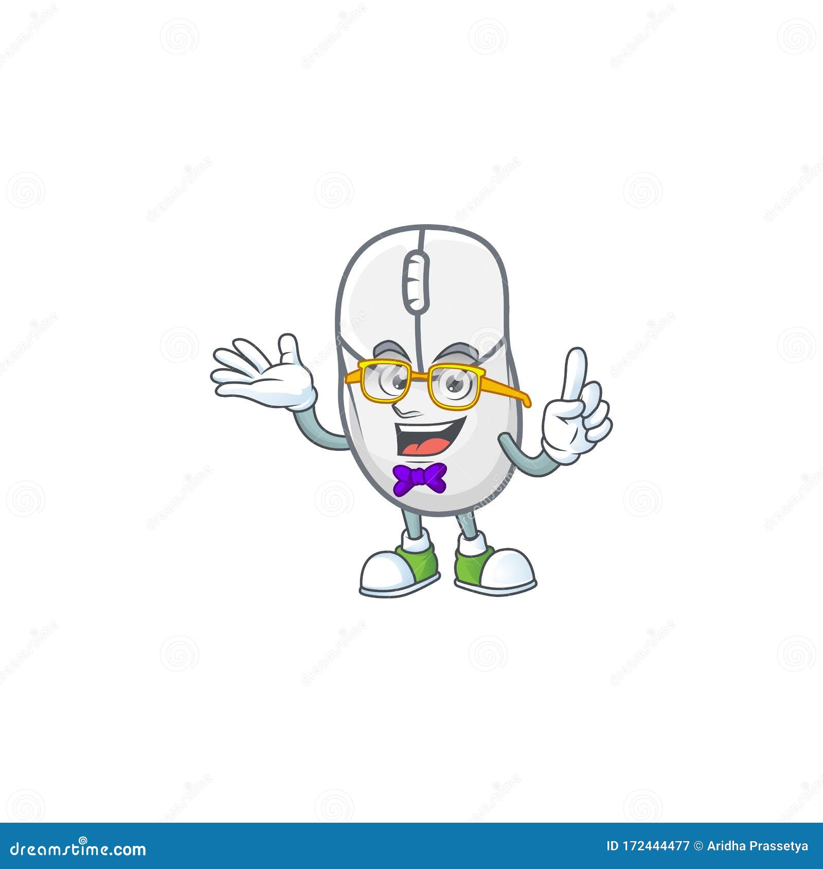 The Geek Character of White Mouse Mascot Design Stock Vector ...