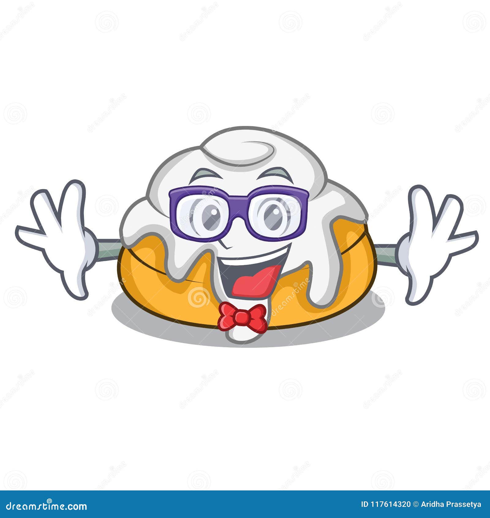 Geek Cinnamon Roll Character Cartoon Stock Vector - Illustration of ...