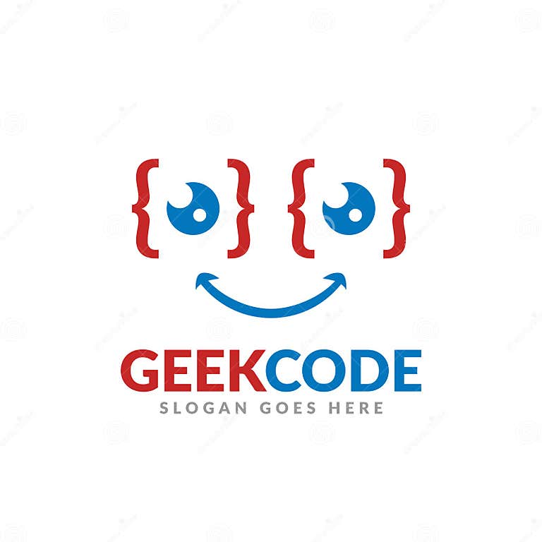 Geek Code Logo Design Template, a Glasses with Code Symbol and Icon ...