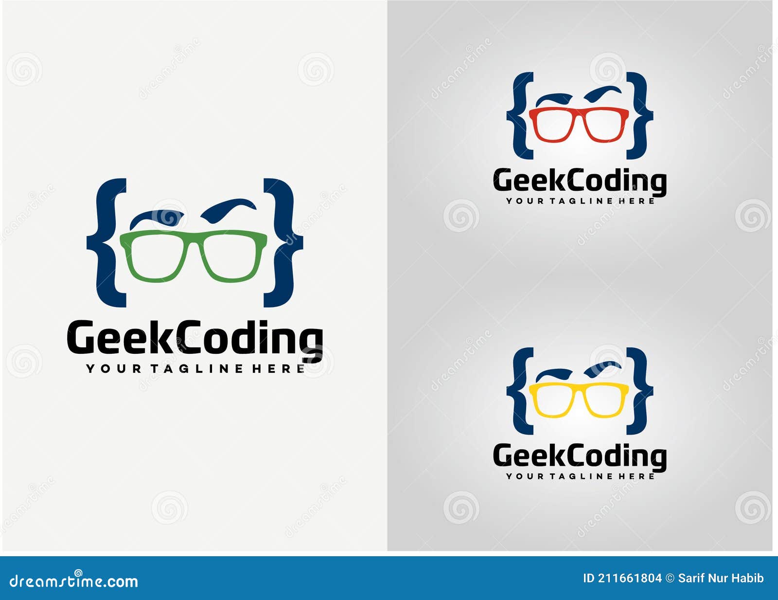 Geek Coding Logo Design Template Stock Vector - Illustration of ...