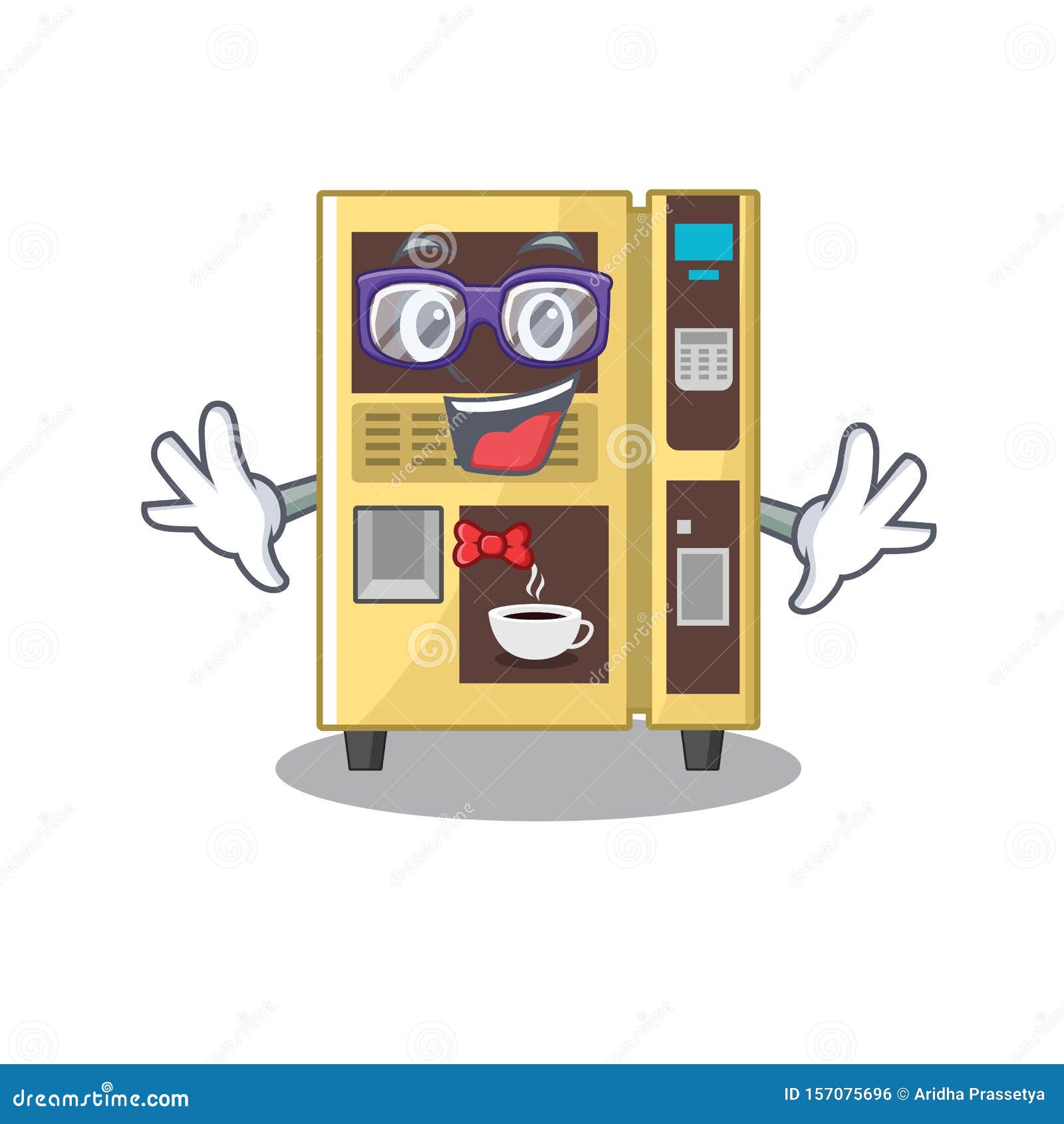 Geek Coffee Vending Machine with Cartoon Shape Stock Vector ...