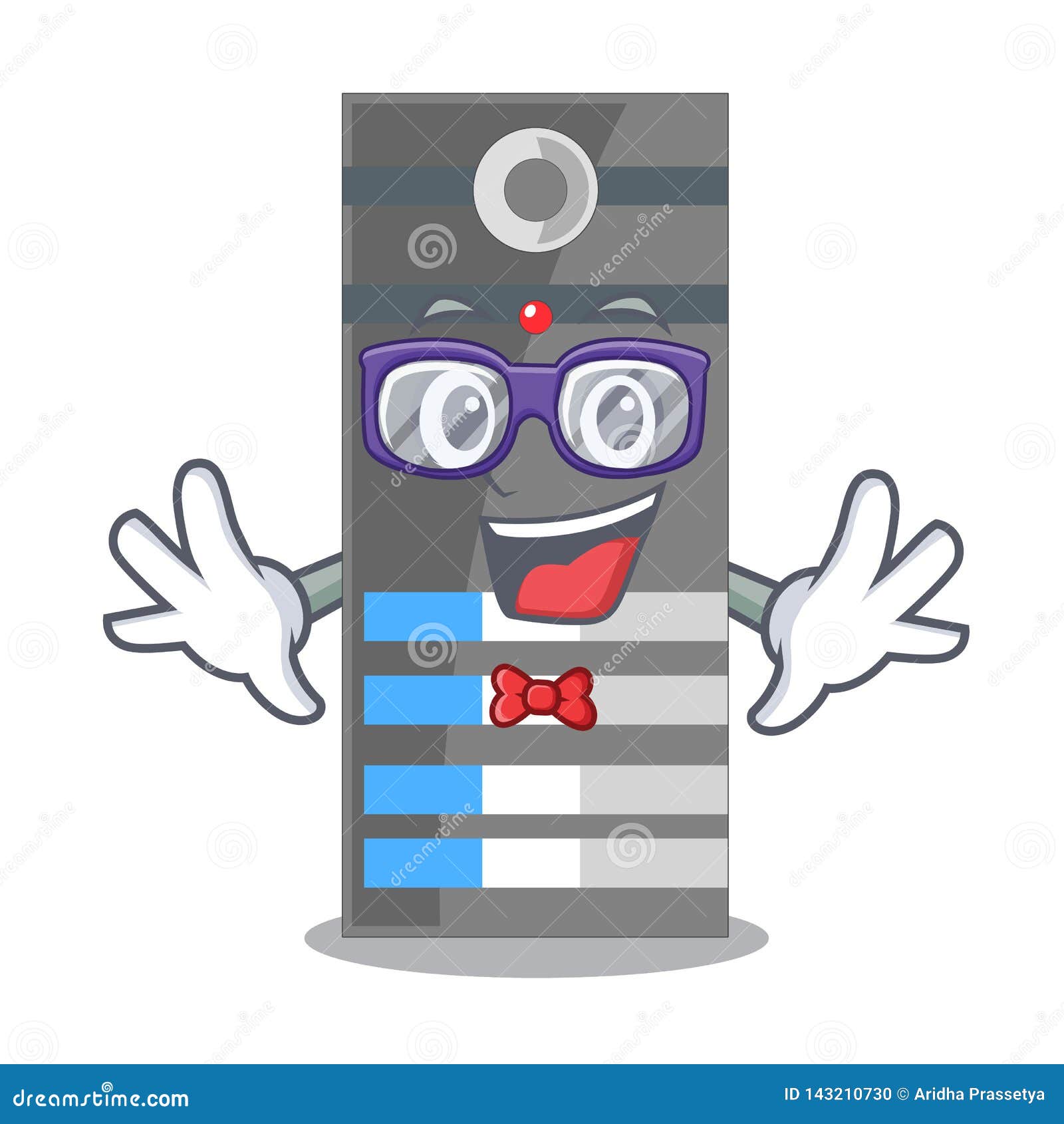 Geek Data Server Isolated in the Character Stock Vector - Illustration ...