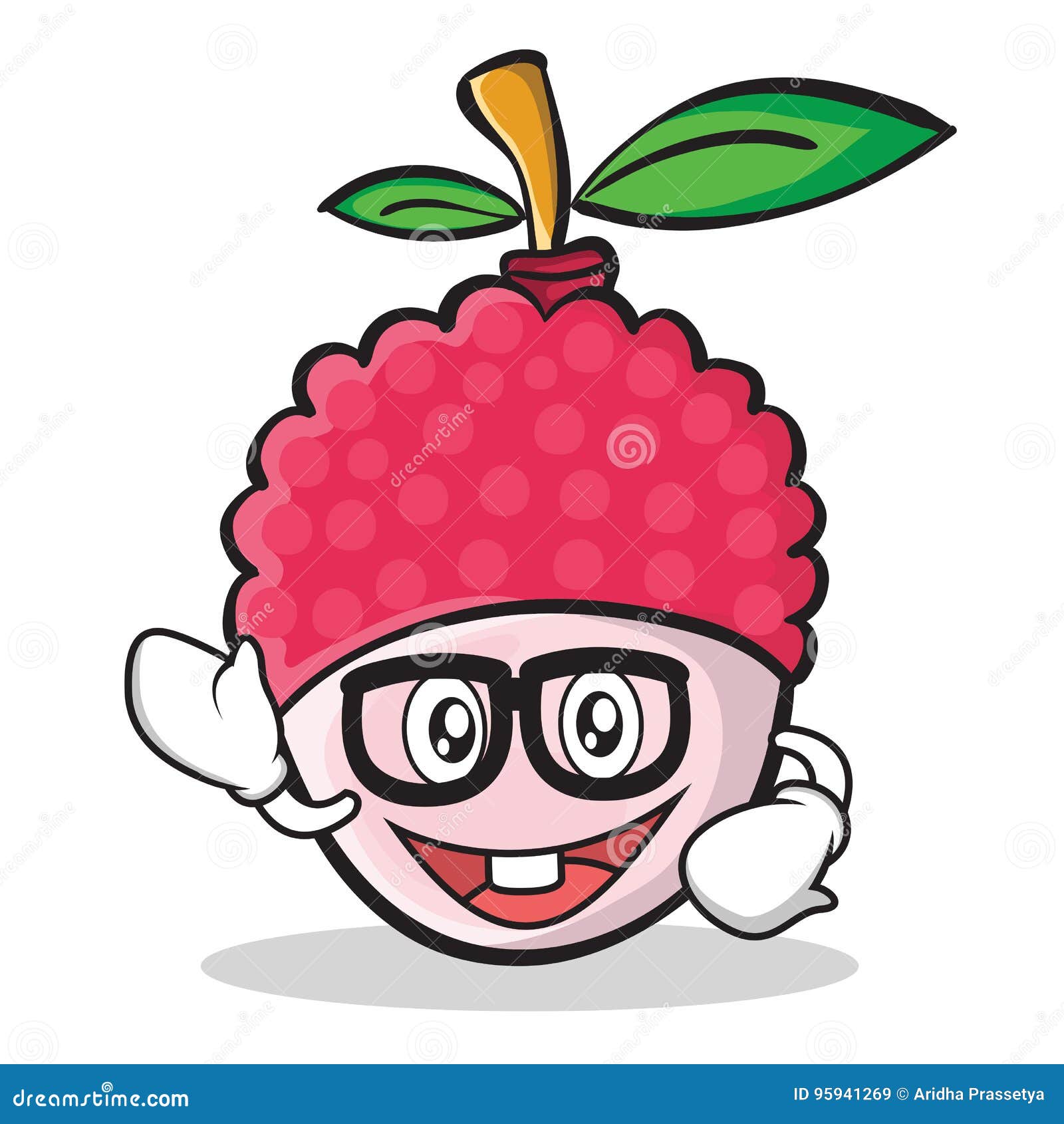 Lychee Cartoon Character With Love Cute Emoticon Vector Illustration ...