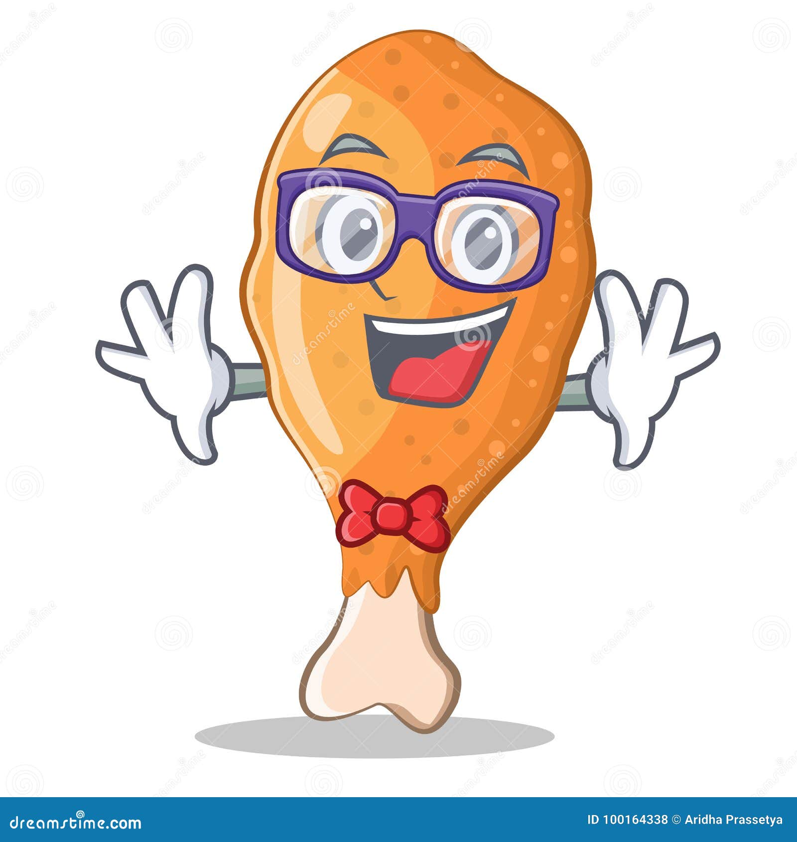 Geek Fried Chicken Character Cartoon Stock Vector - Illustration of ...