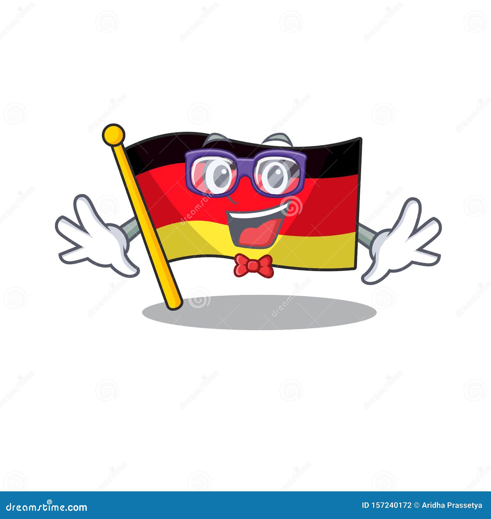 Geek Germany Flag Flutter on Cartoon Pole Stock Vector - Illustration ...