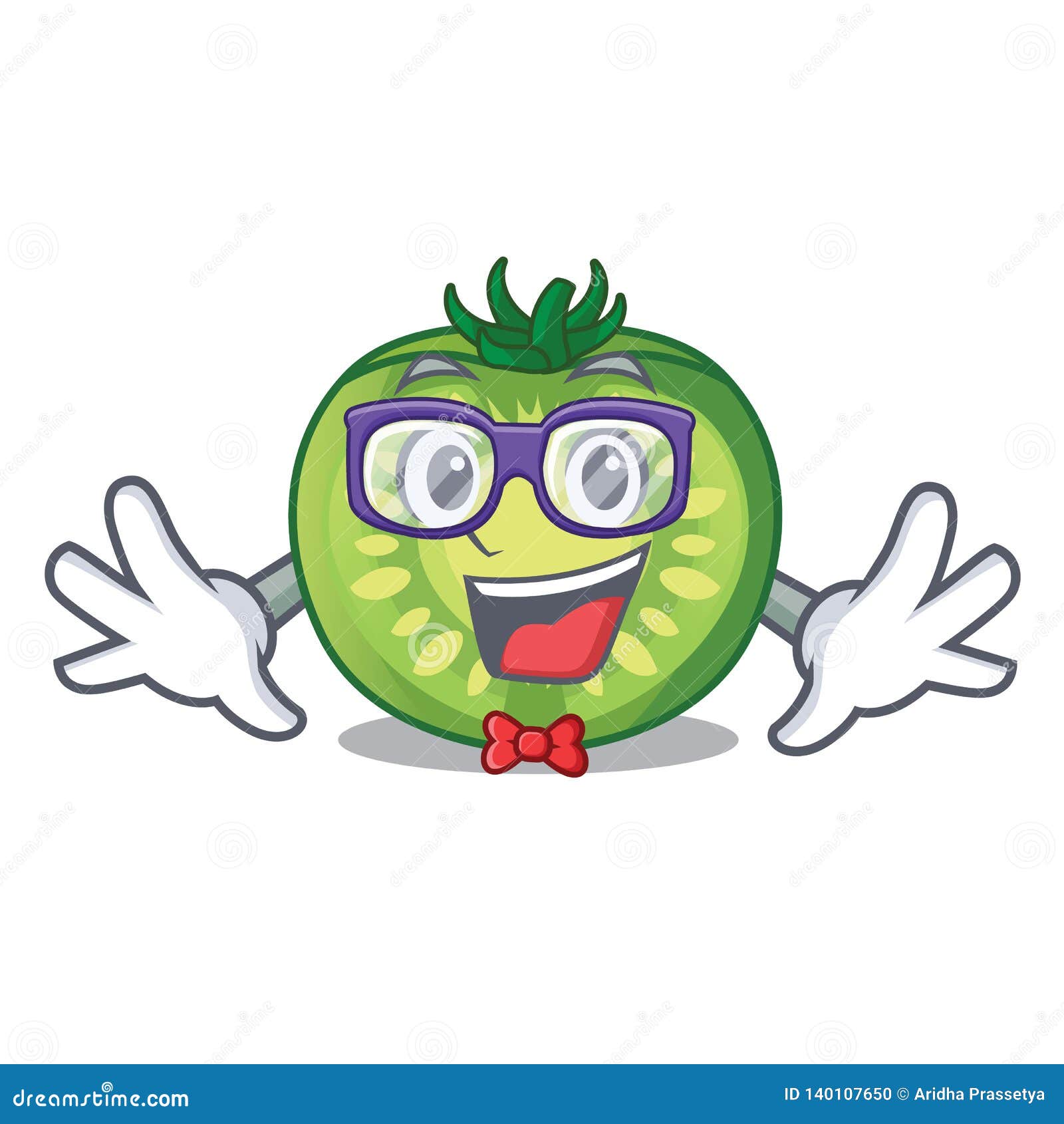 Geek Green Tomato Slices on Character Plates Stock Vector ...