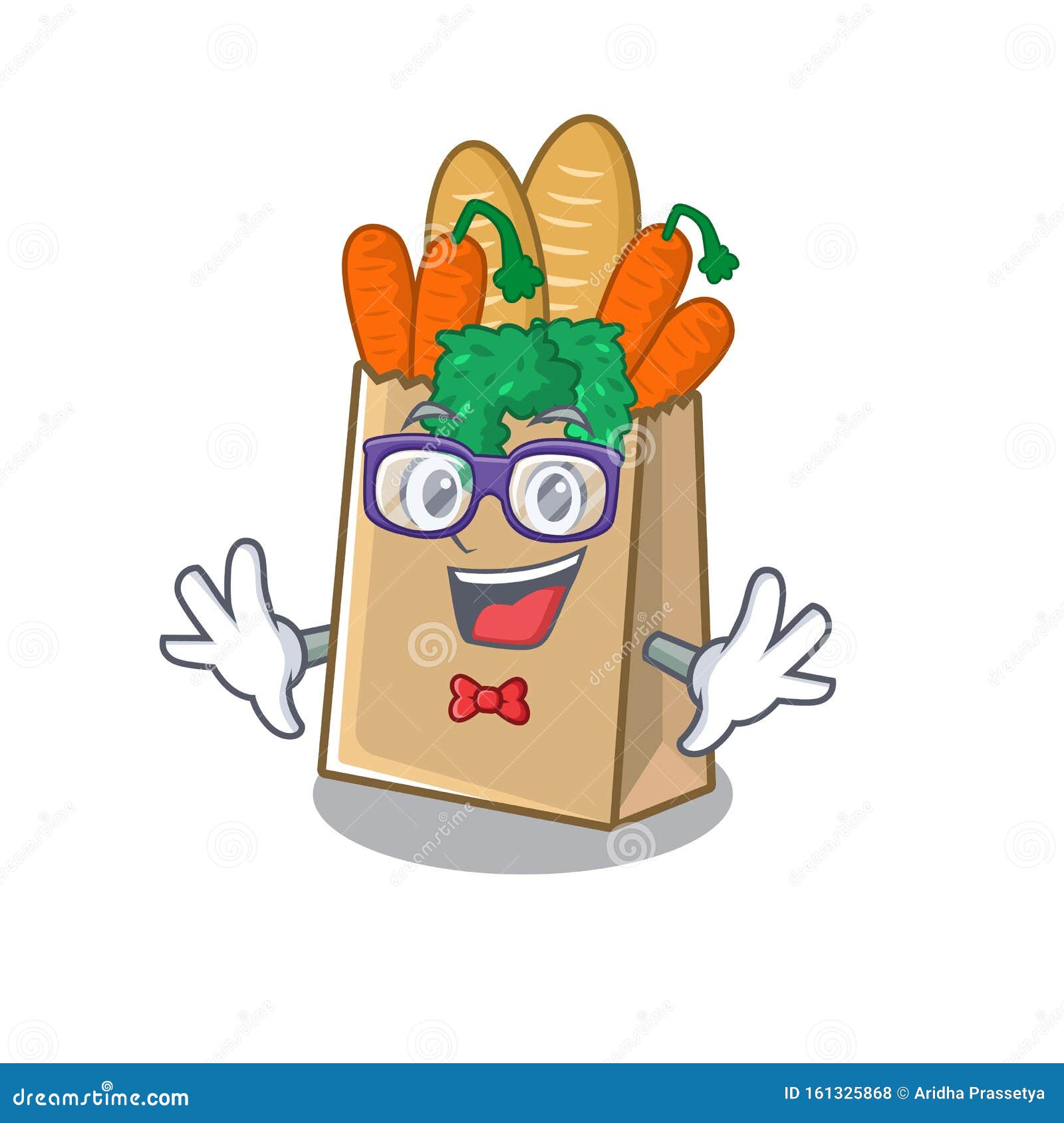 Geek Grocery Bag in Above Cartoon Table Stock Vector - Illustration of ...