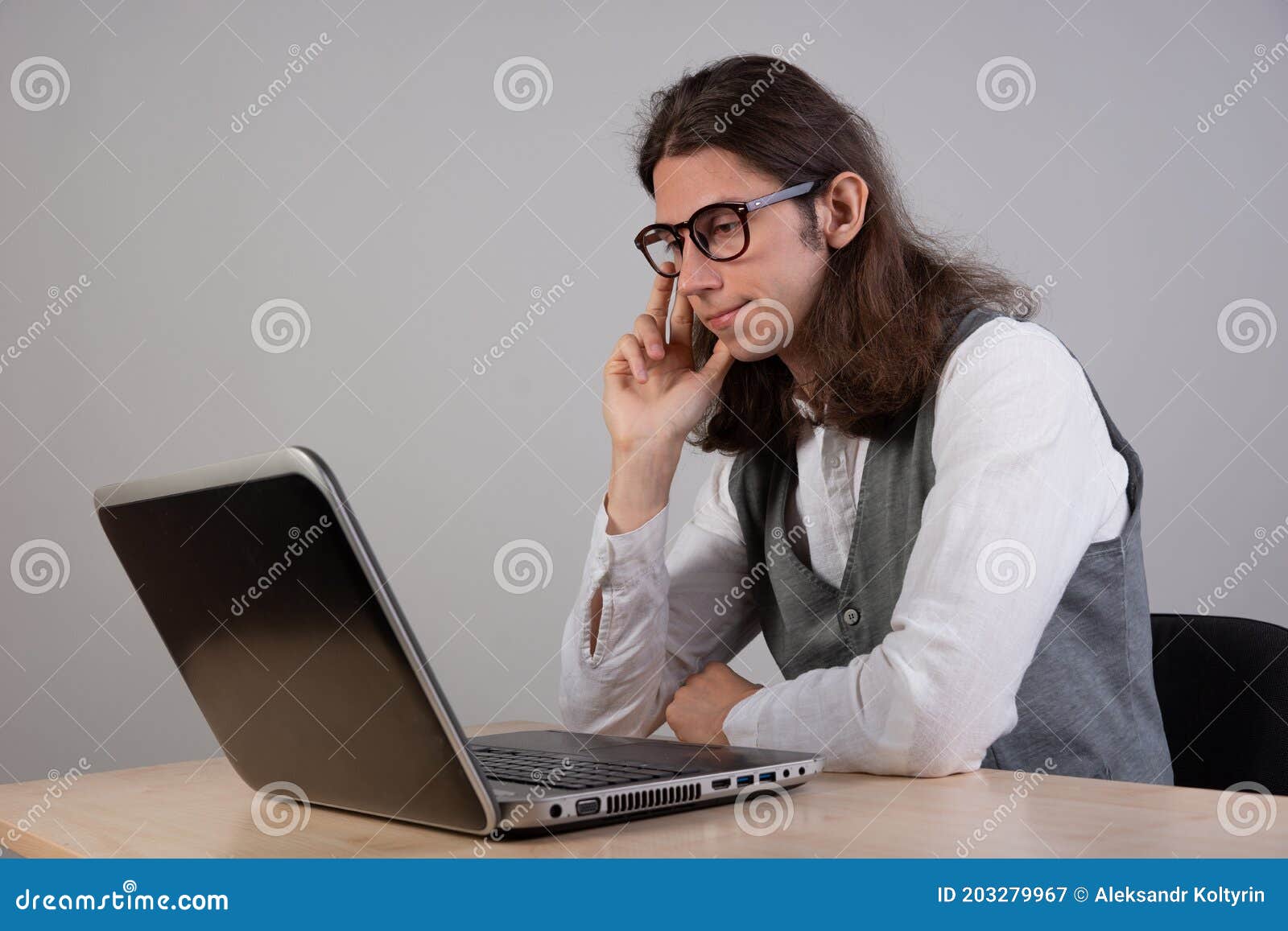 Geek Guy is Trying To Write Code or Learn a New Programming Language ...