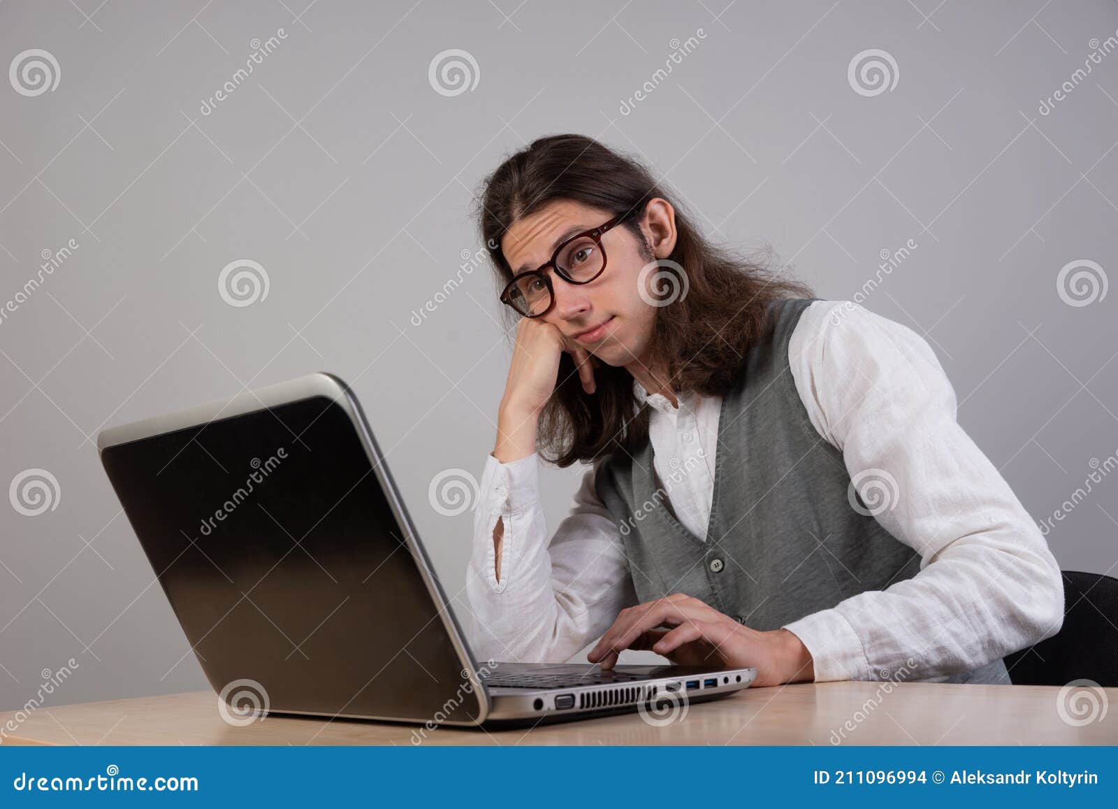 Geek Guy is Trying To Write Code or Learn a New Programming Language ...