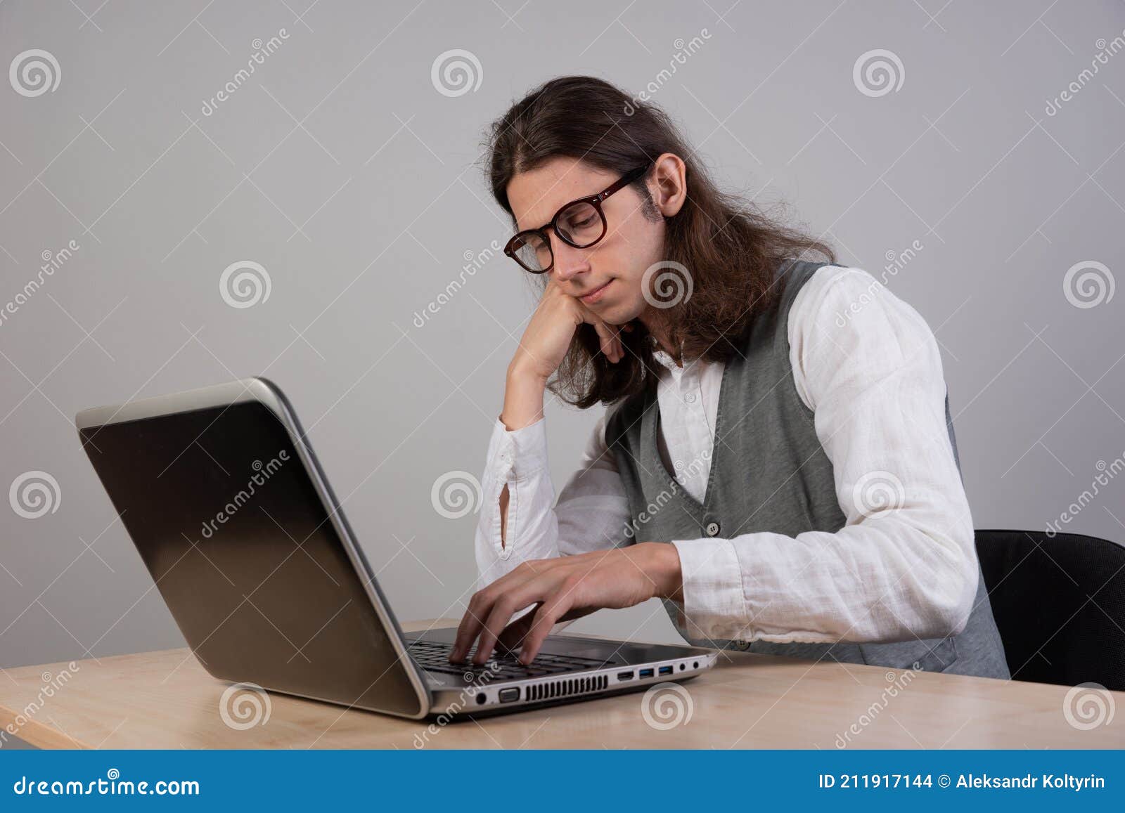 Geek Guy is Trying To Write Code or Learn a New Programming Language ...