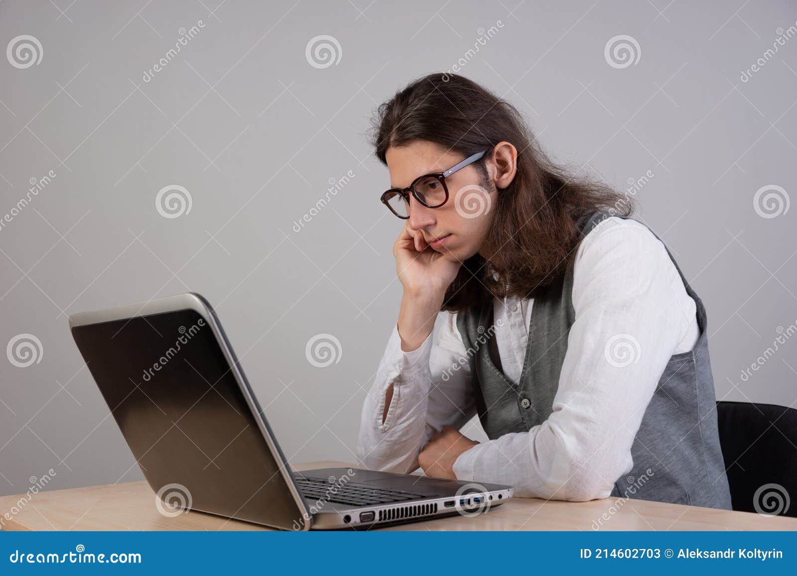 Geek Guy is Trying To Write Code or Learn a New Programming Language ...